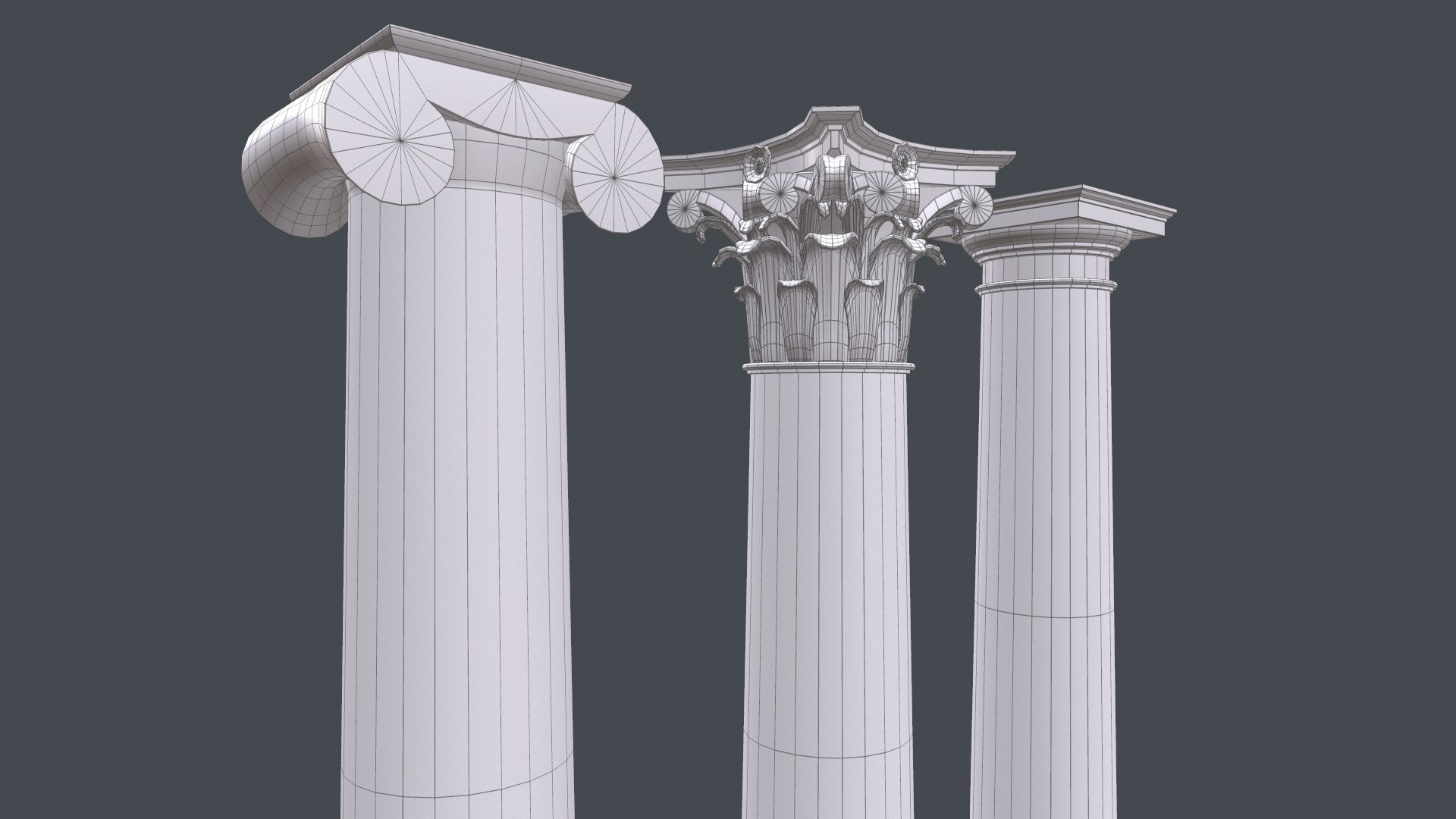 Columns Greek Order Doric 3D Model - TurboSquid 1486034