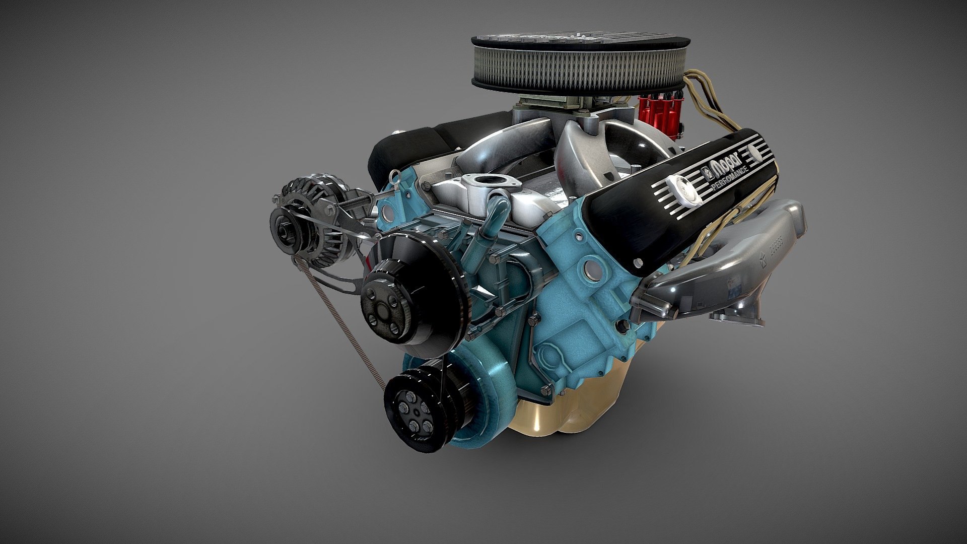 Mopar Performance-340 V8 Engine 3D Model - TurboSquid 2407382