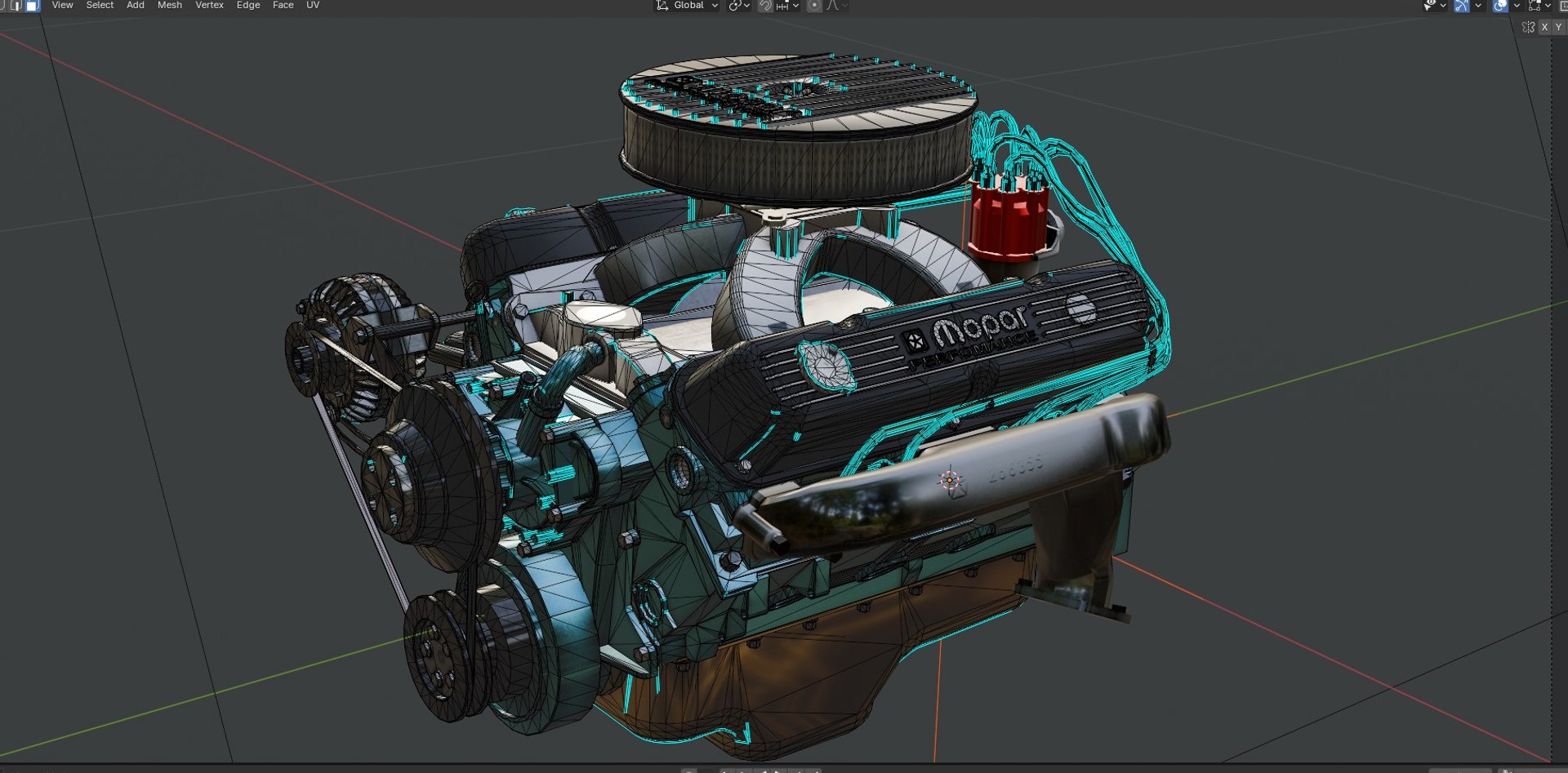 Mopar Performance-340 V8 Engine 3D Model - TurboSquid 2407382