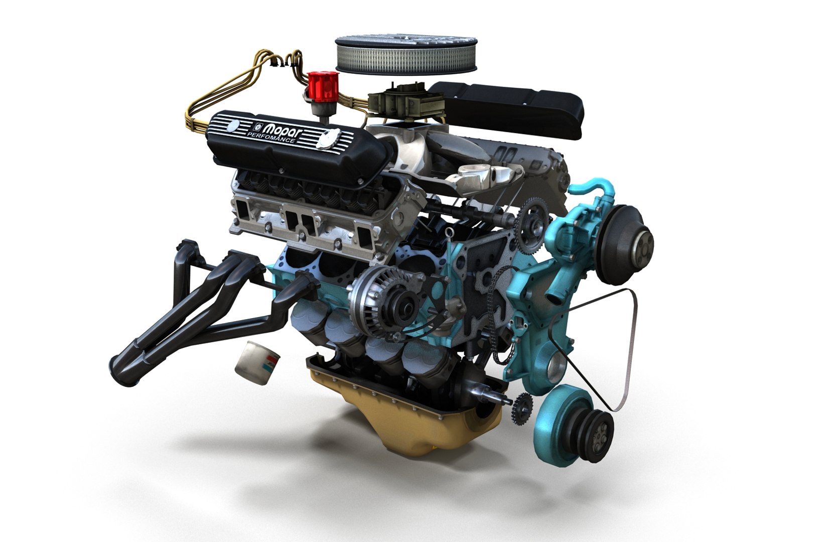 Mopar Performance-340 V8 Engine 3D Model - TurboSquid 2407382