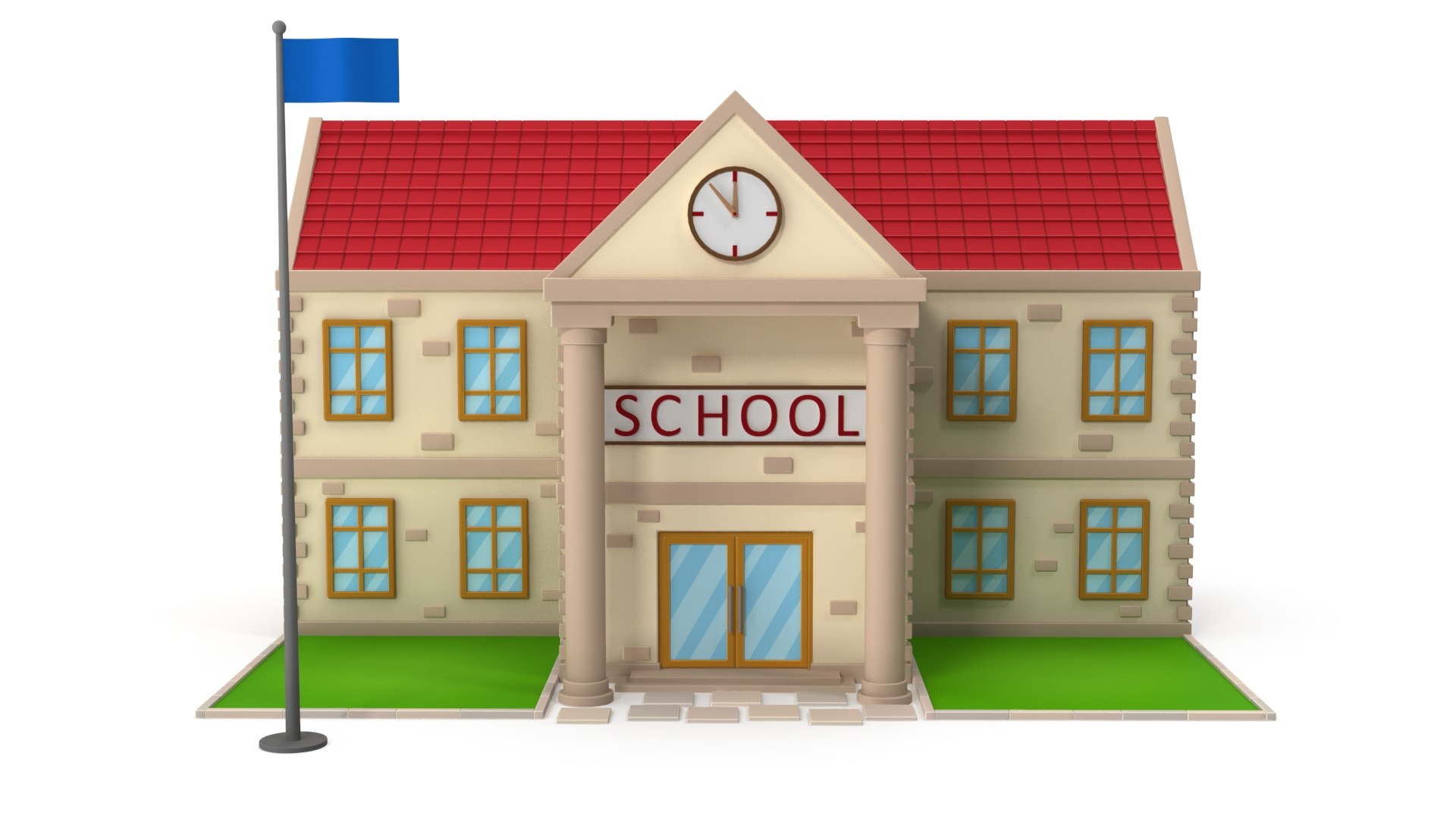 3D Cartoon School Model - TurboSquid 2341386