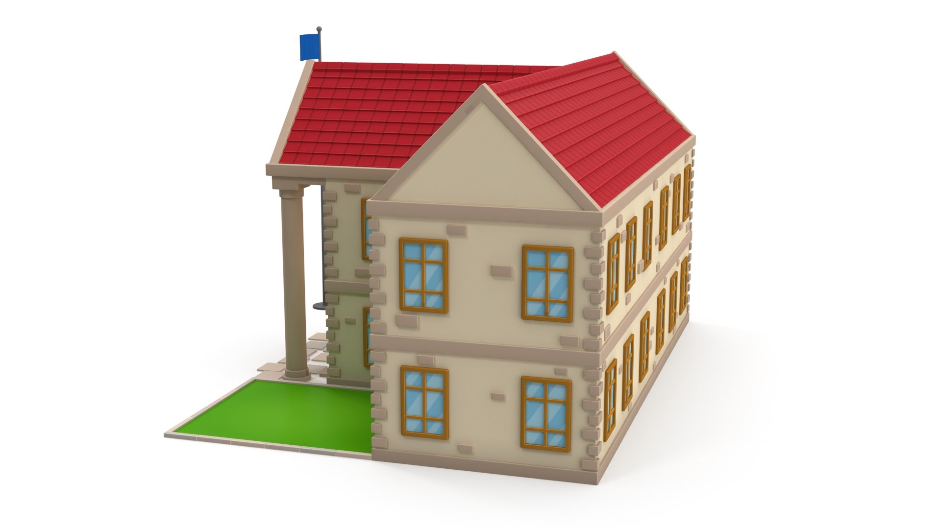 3D Cartoon School Model - TurboSquid 2341386