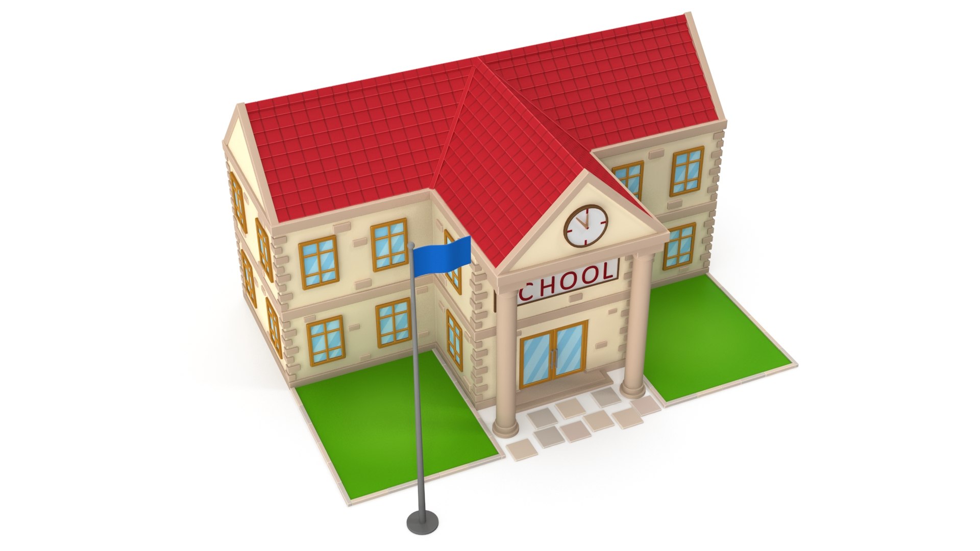 3D Cartoon School Model - TurboSquid 2341386