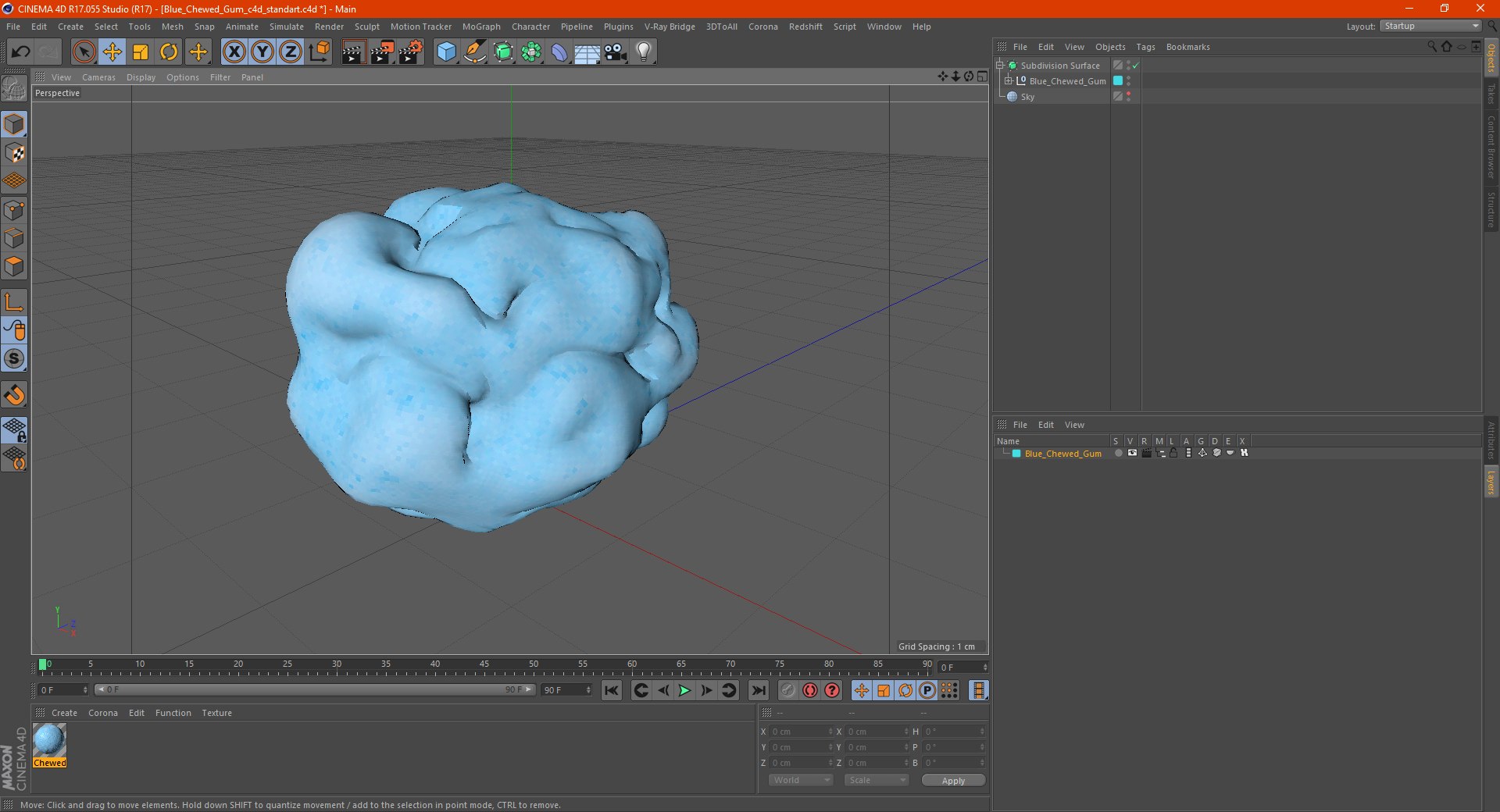Blue Chewed Gum 3D Model - TurboSquid 1830839