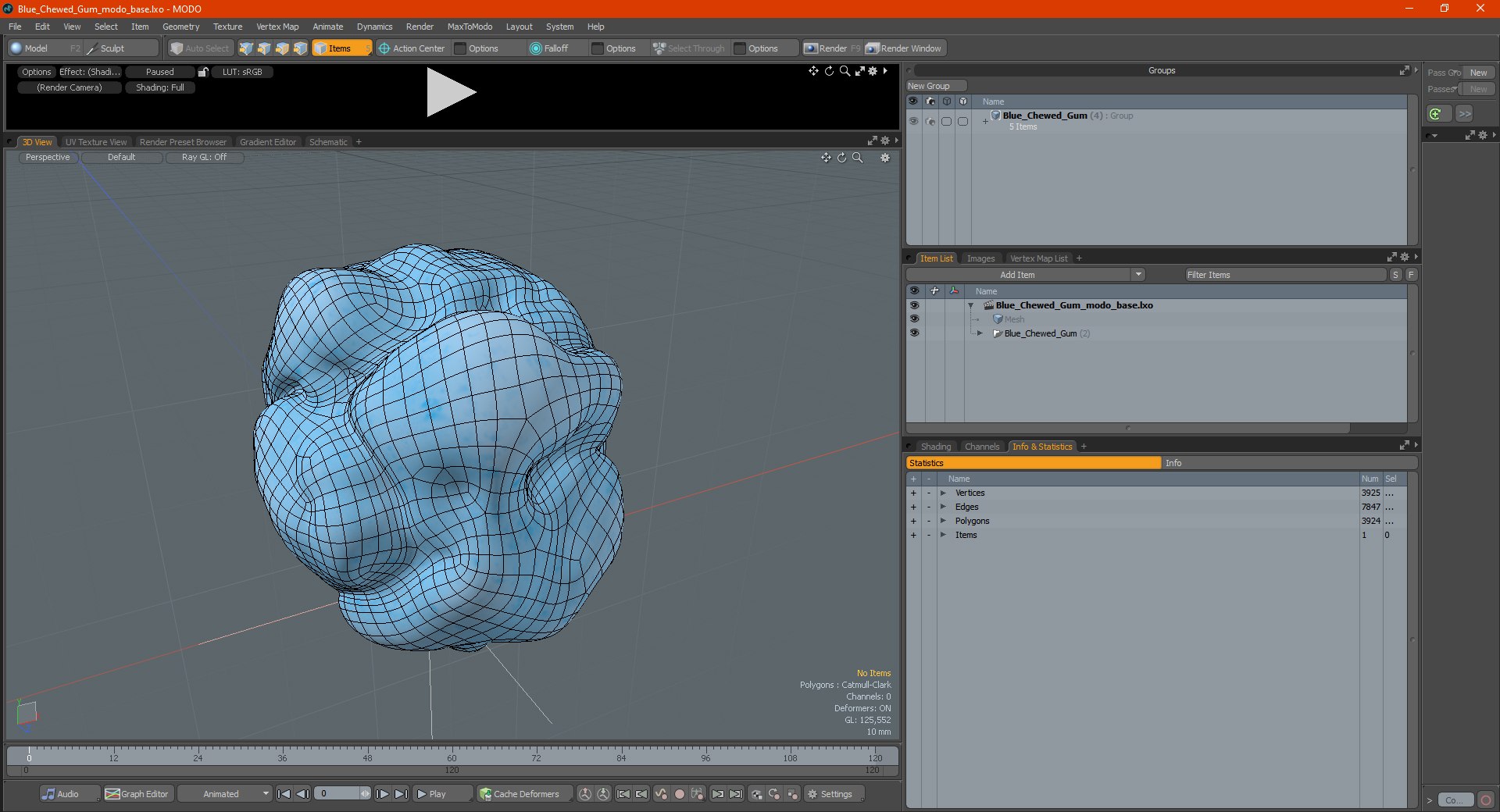 Blue Chewed Gum 3D Model - TurboSquid 1830839