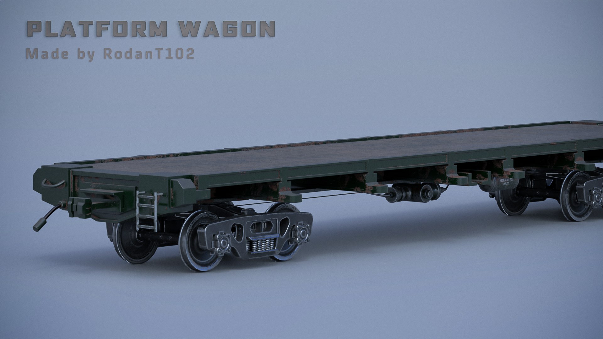 Platform Wagon Of Russian Railways Low-poly 3D Model - TurboSquid 1847239