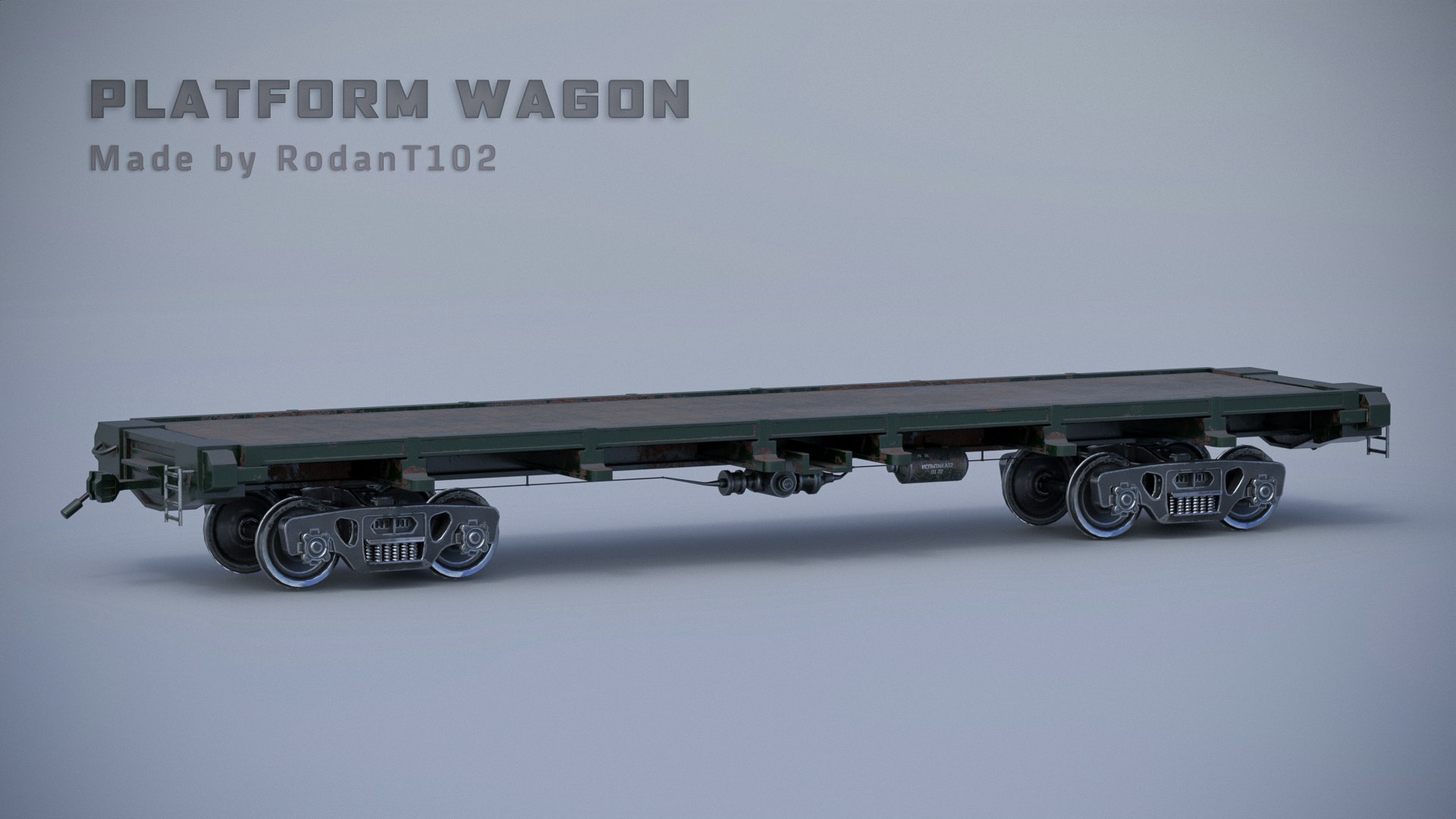 Platform Wagon Of Russian Railways Low-poly 3D Model - TurboSquid 1847239