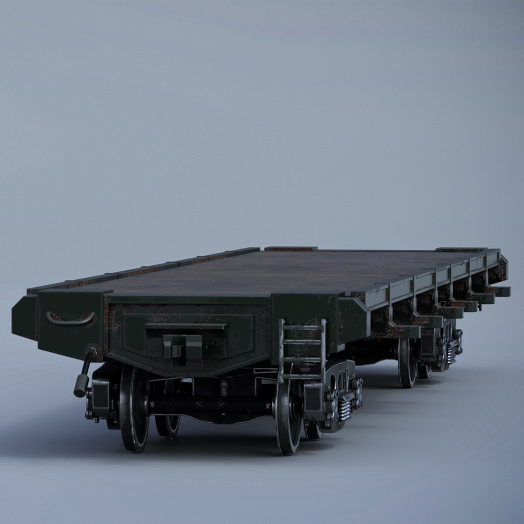 Platform Wagon Of Russian Railways Low-poly 3D Model - TurboSquid 1847239