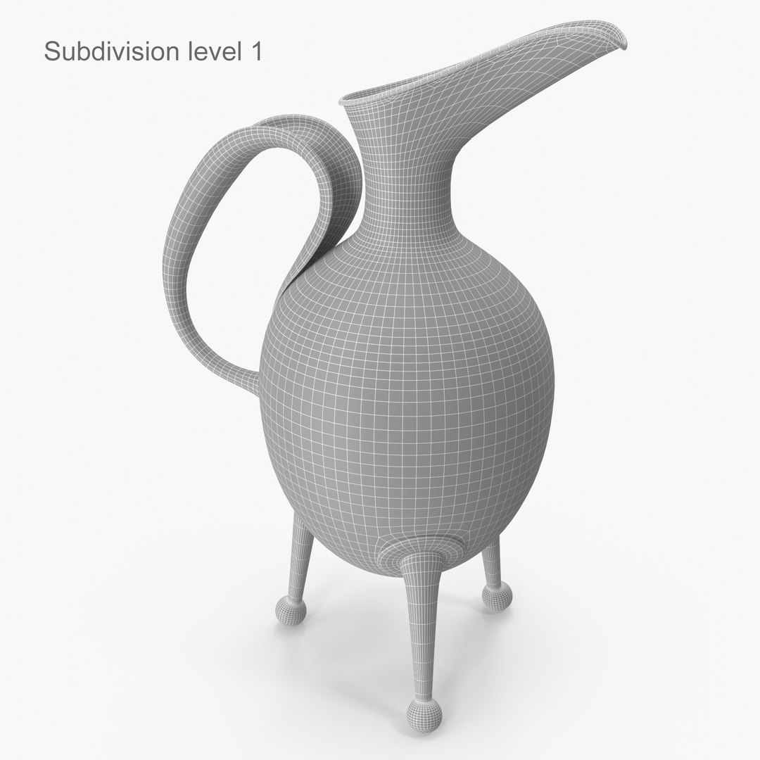 3D Silver Wine Pitcher - TurboSquid 2123577
