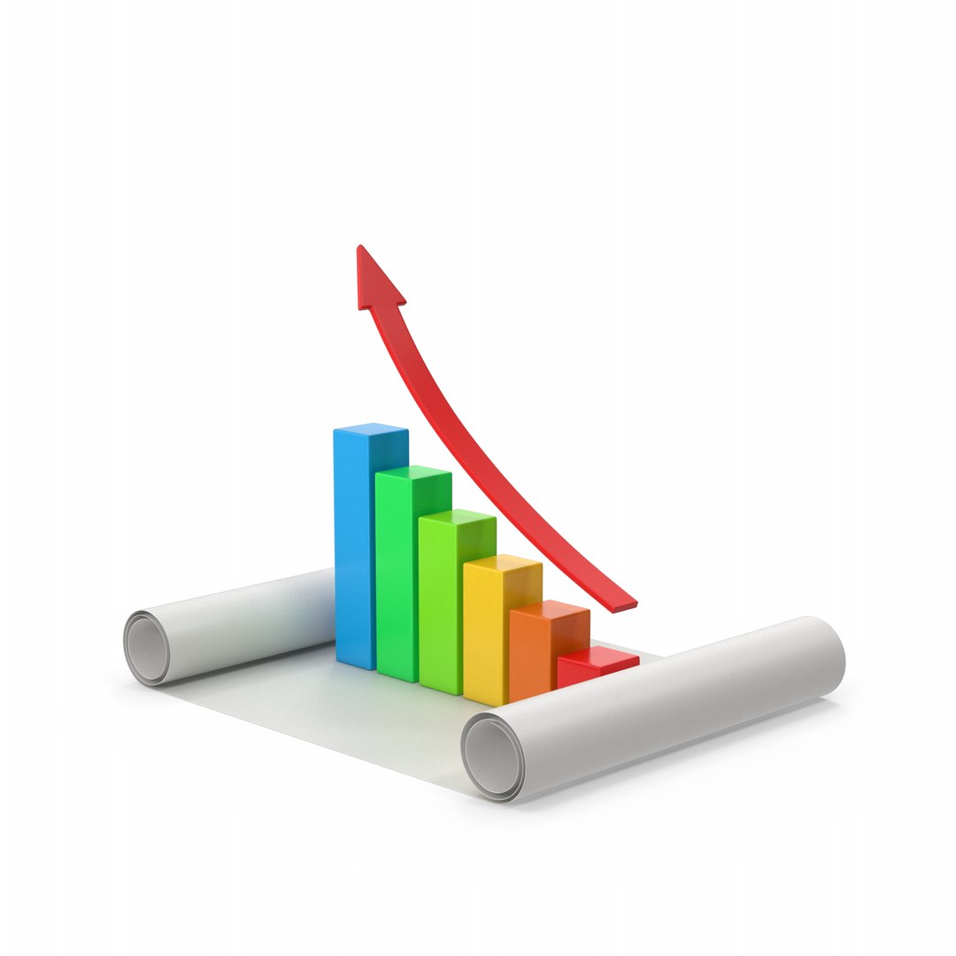 3D Rising Graph And Scroll Paper Model - TurboSquid 2245354