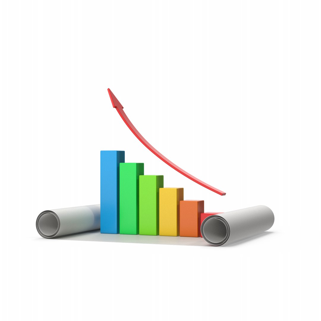 3D Rising Graph And Scroll Paper Model - TurboSquid 2245354