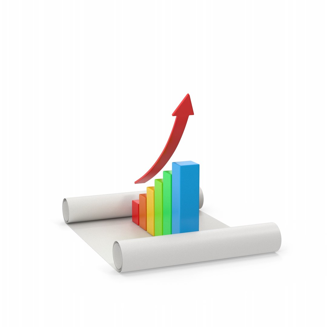 3D Rising Graph And Scroll Paper Model - TurboSquid 2245354