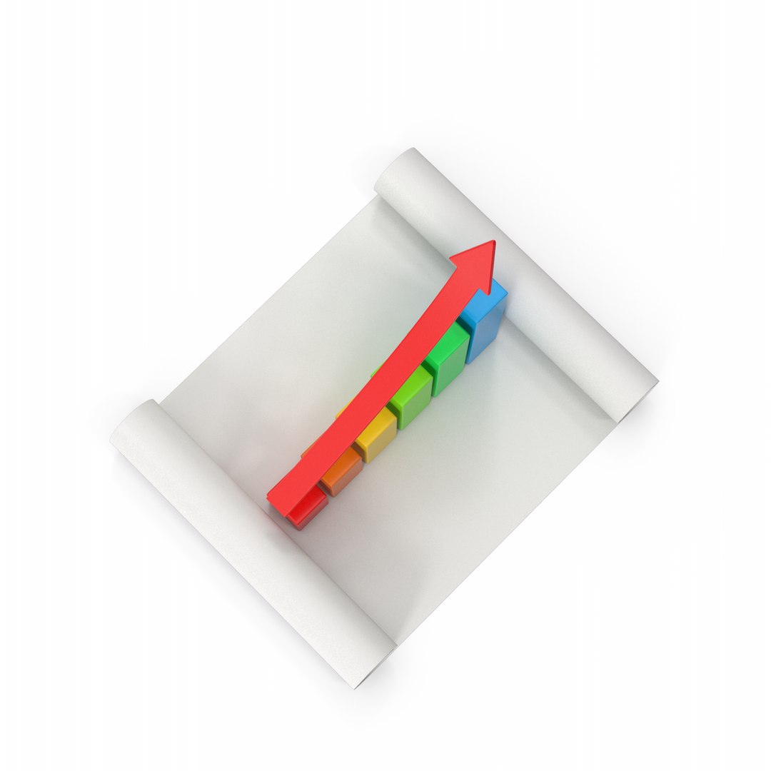 3D Rising Graph And Scroll Paper Model - TurboSquid 2245354