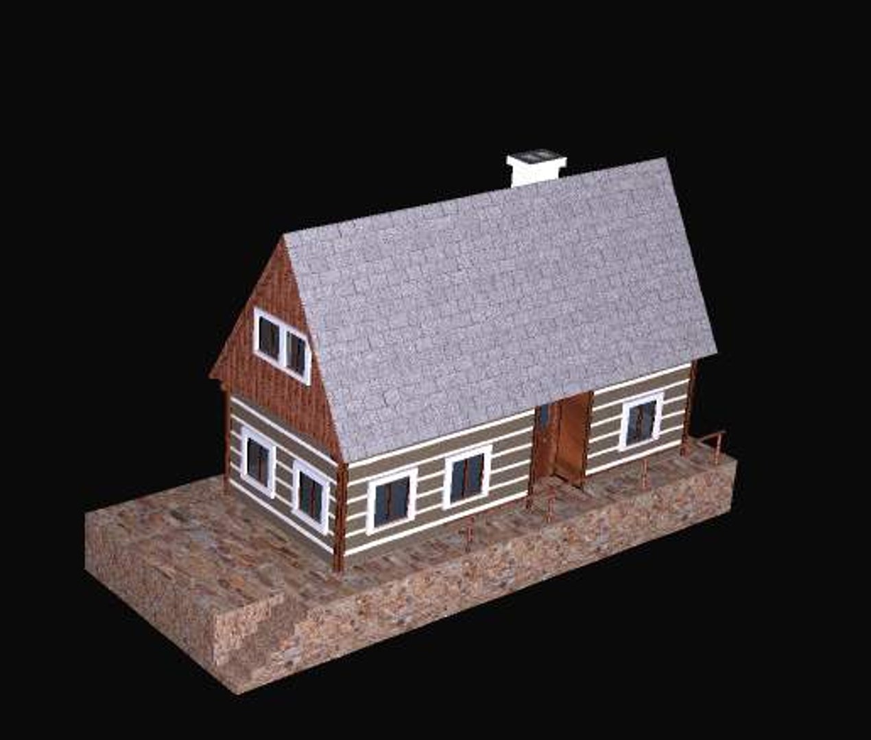 3d Model Mountain Chalet