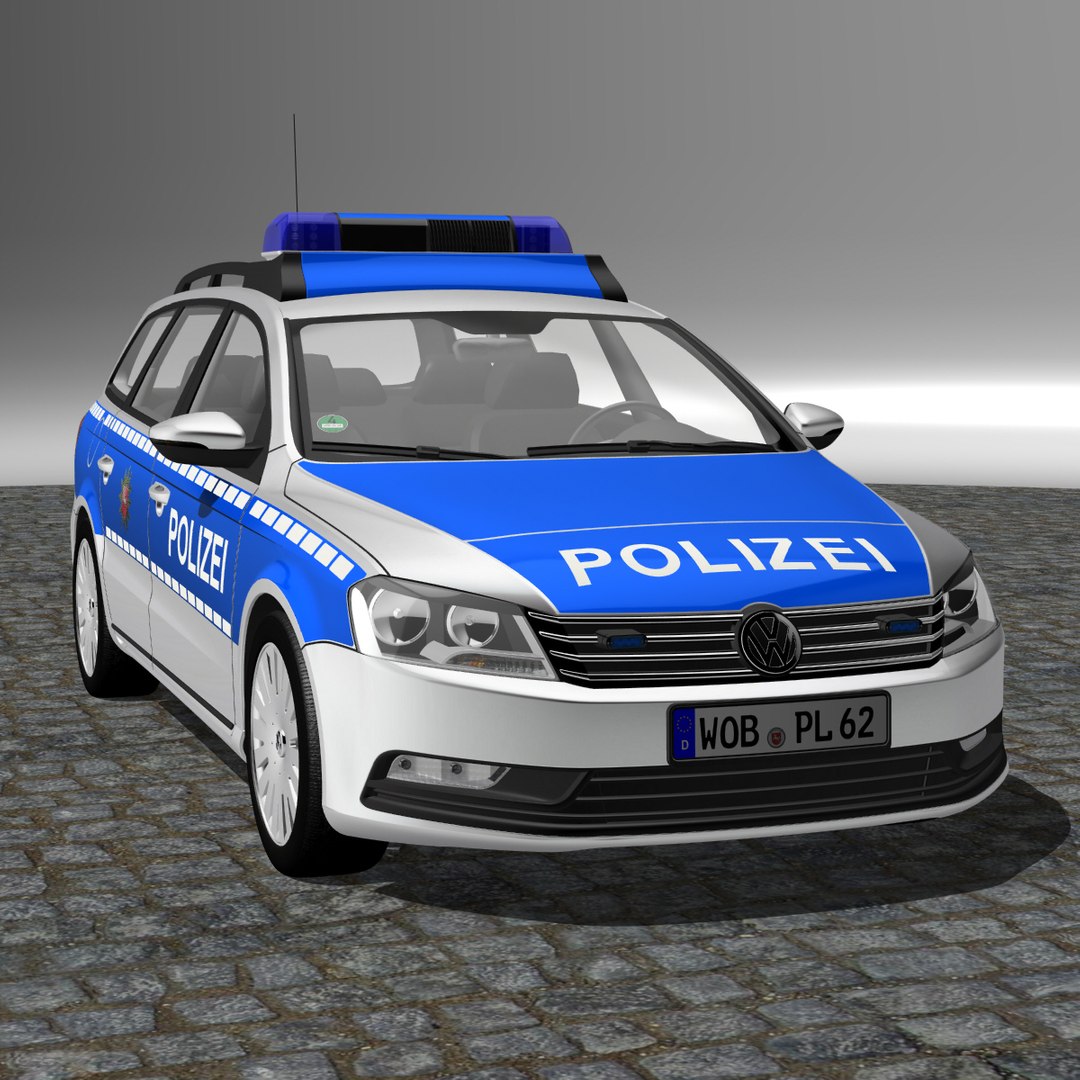 Passat Variant 2012 Police 3d Model