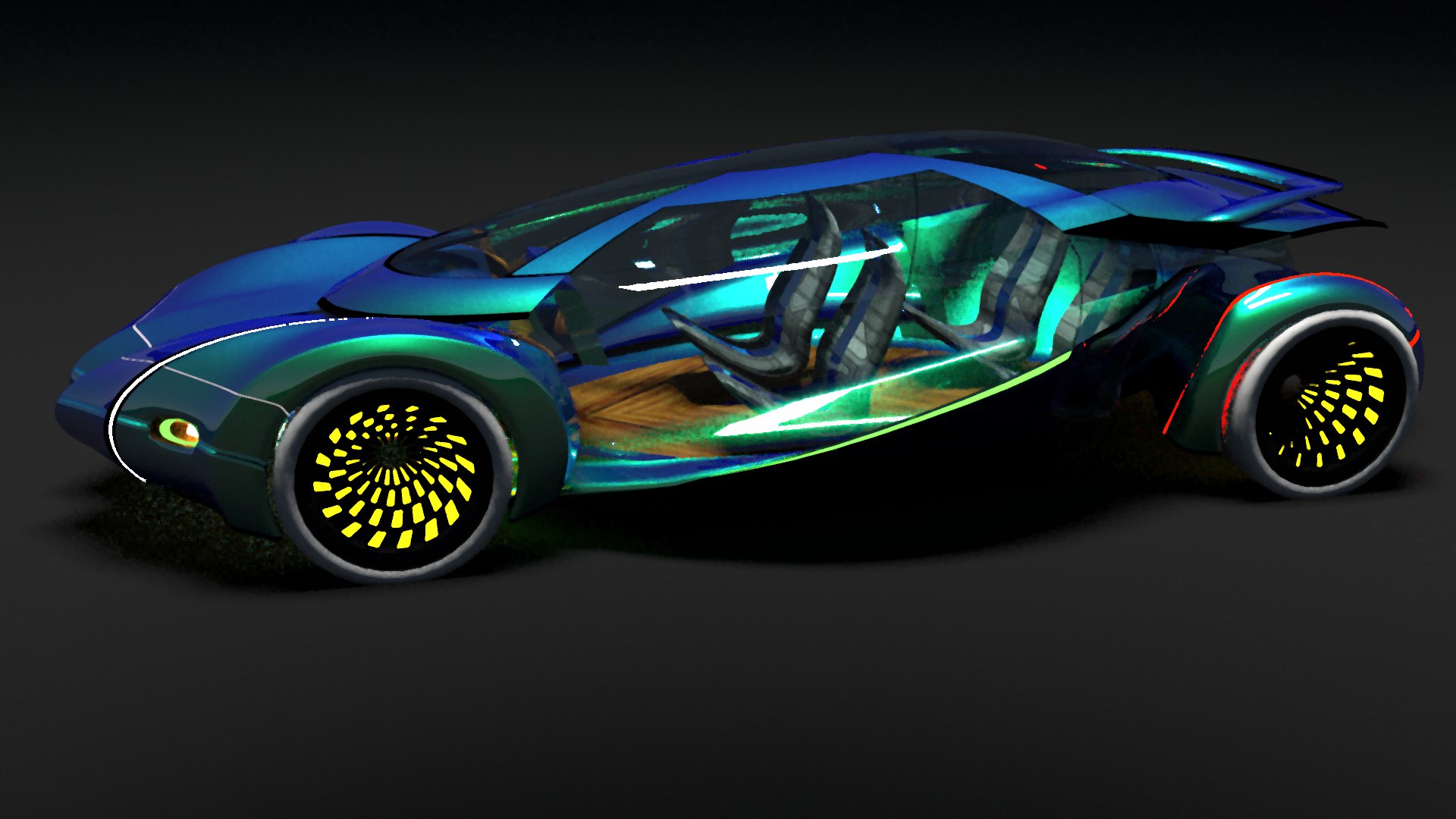 CONCEPT GLASS CAR S3 Blue Model - TurboSquid 2002265