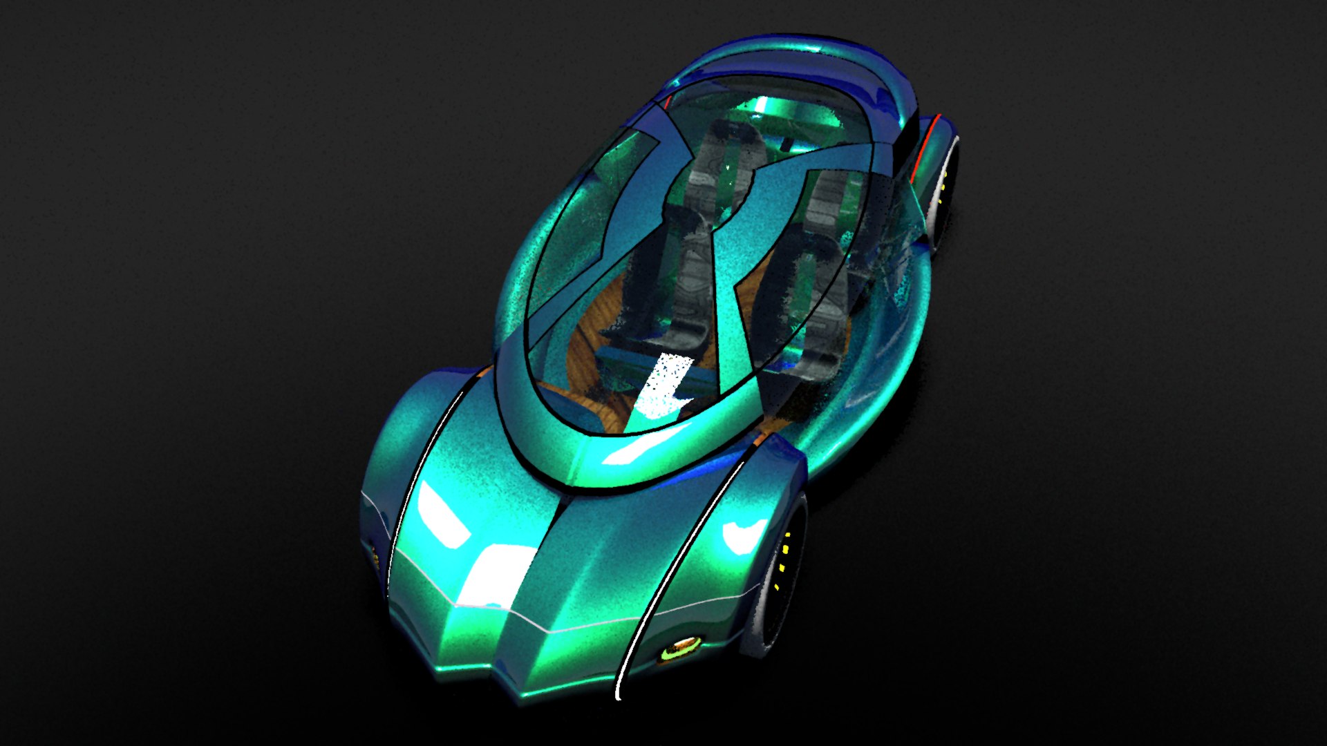 CONCEPT GLASS CAR S3 Blue Model - TurboSquid 2002265