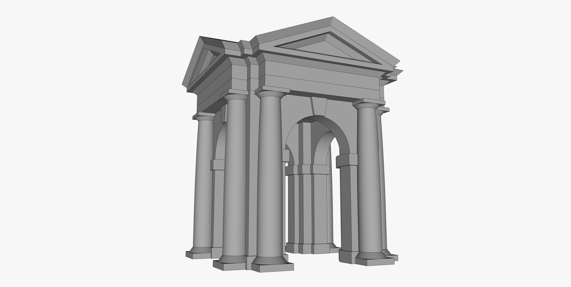 modelo 3d Tuscan order Arched portico in the mas with freestanding ...