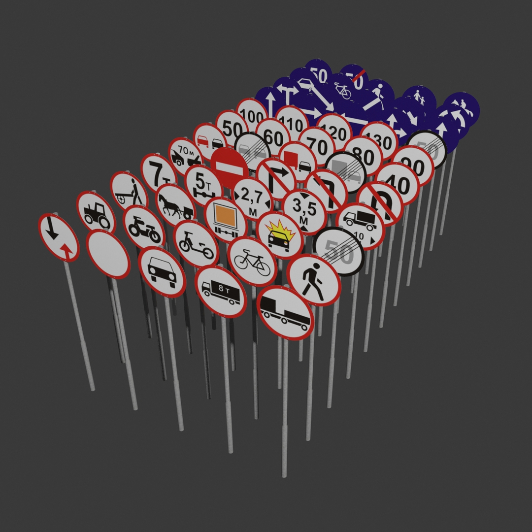 free traffic signs 3d model