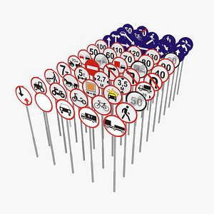 Free 3D Traffic Signs Models - Available For Download On TurboSquid