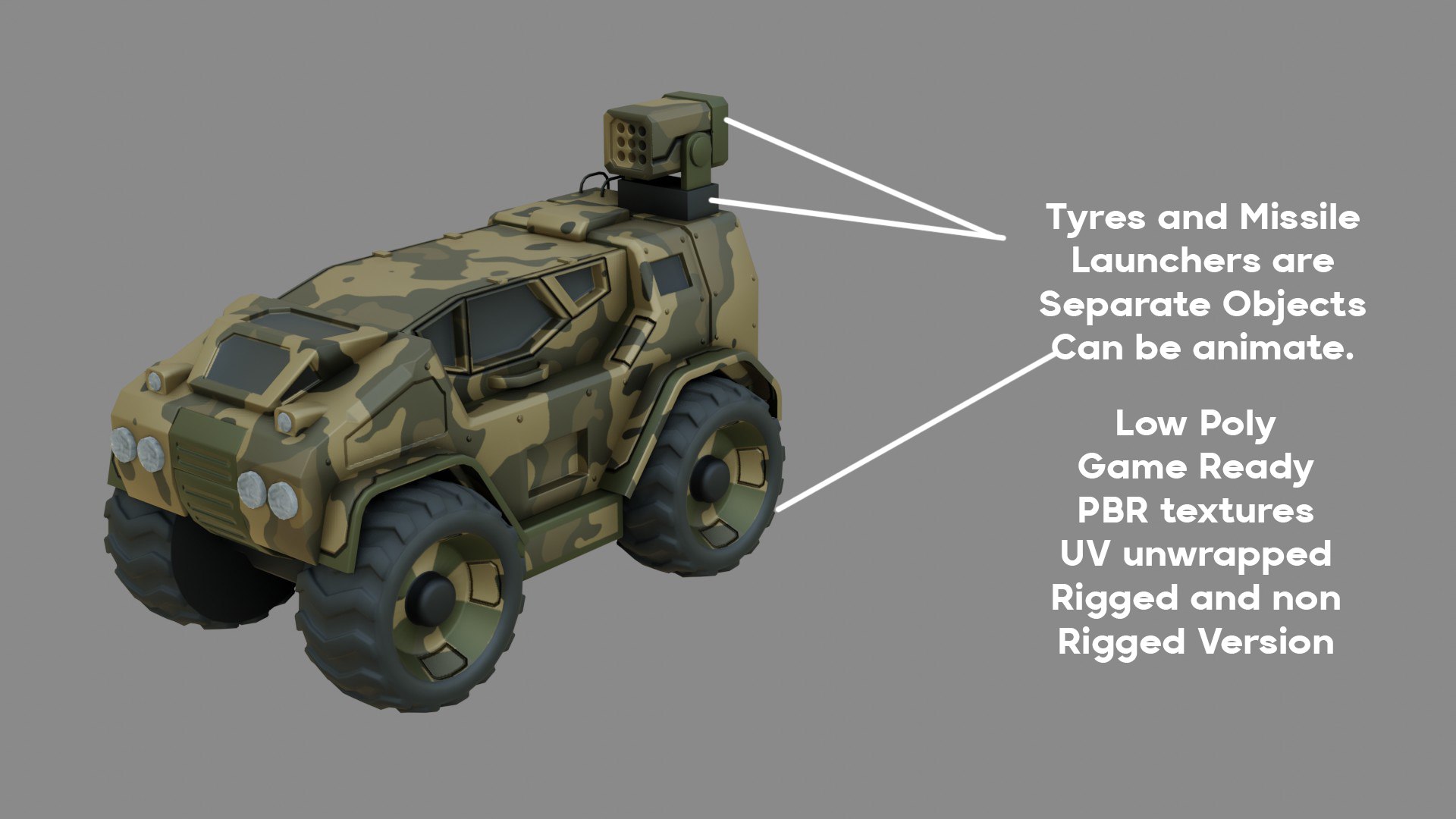 3D Sci-Fi Military Vehicle -Low Poly - Game Ready - PBR - TurboSquid ...
