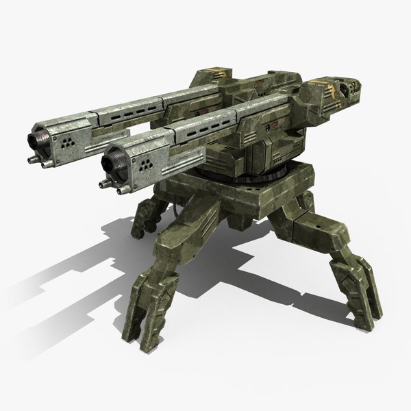 3d model sci-fi turret