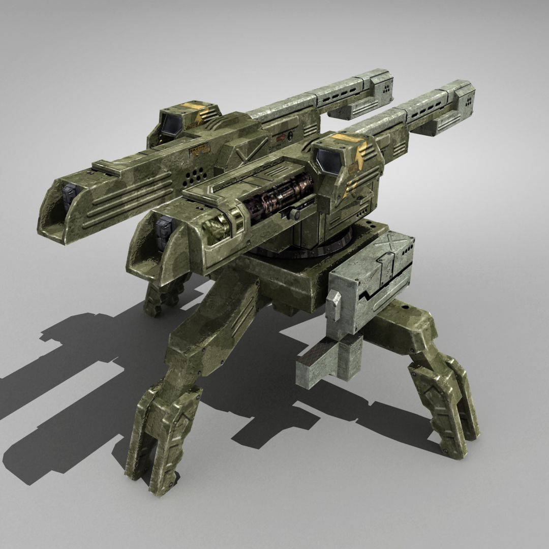 3d model sci-fi turret