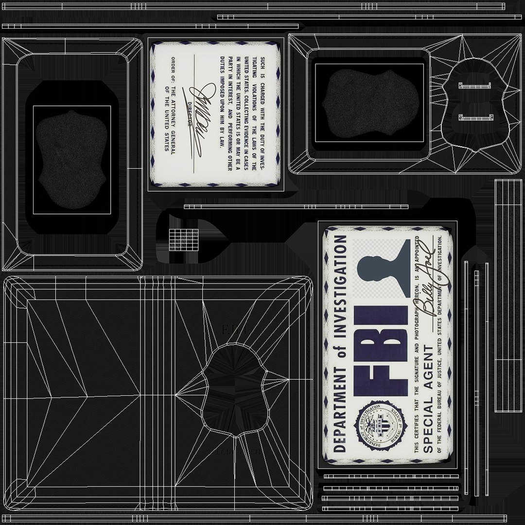 FBI Badge Open model - TurboSquid 1841345