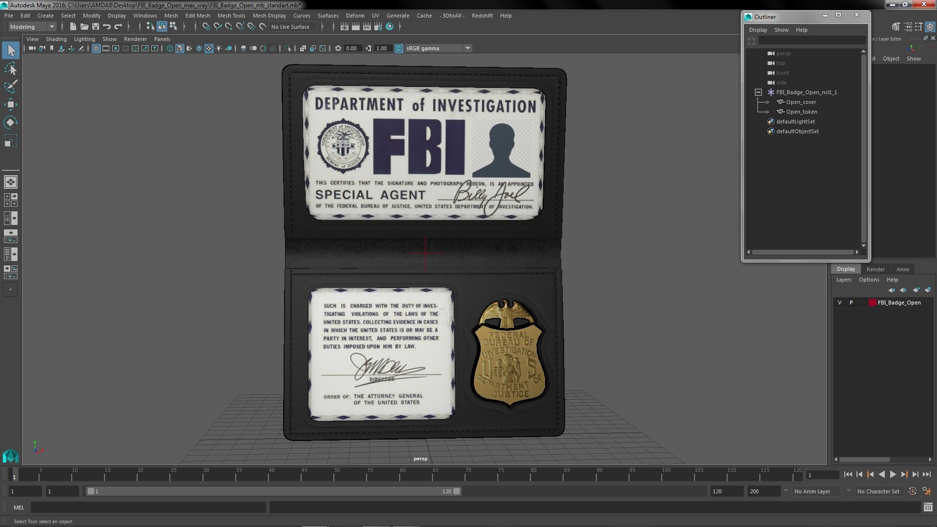 FBI Badge Open model - TurboSquid 1841345