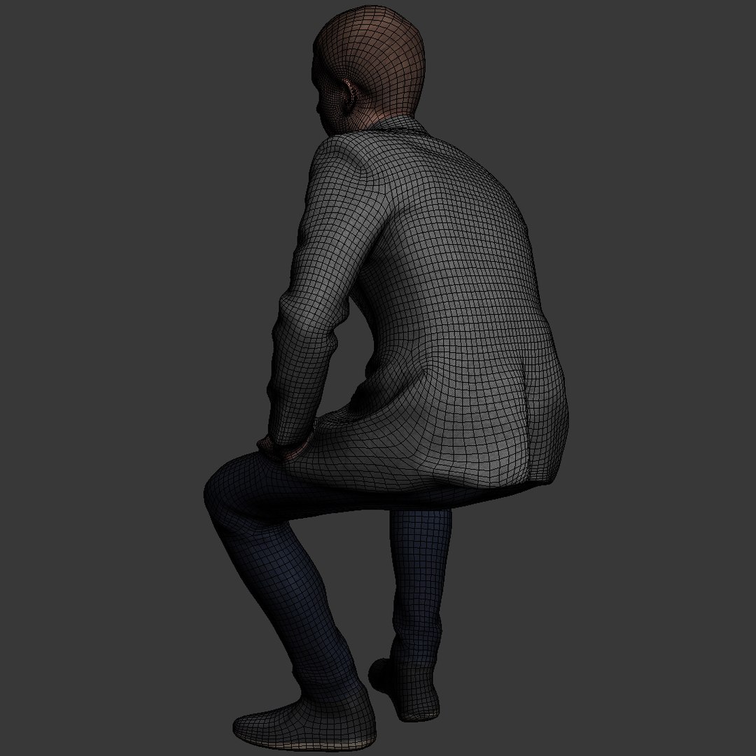 human sitting man 3d model