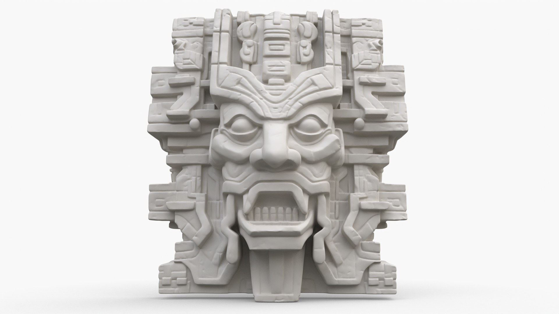 3D Collection 2 Aztec Stone Heads - TurboSquid 2201810