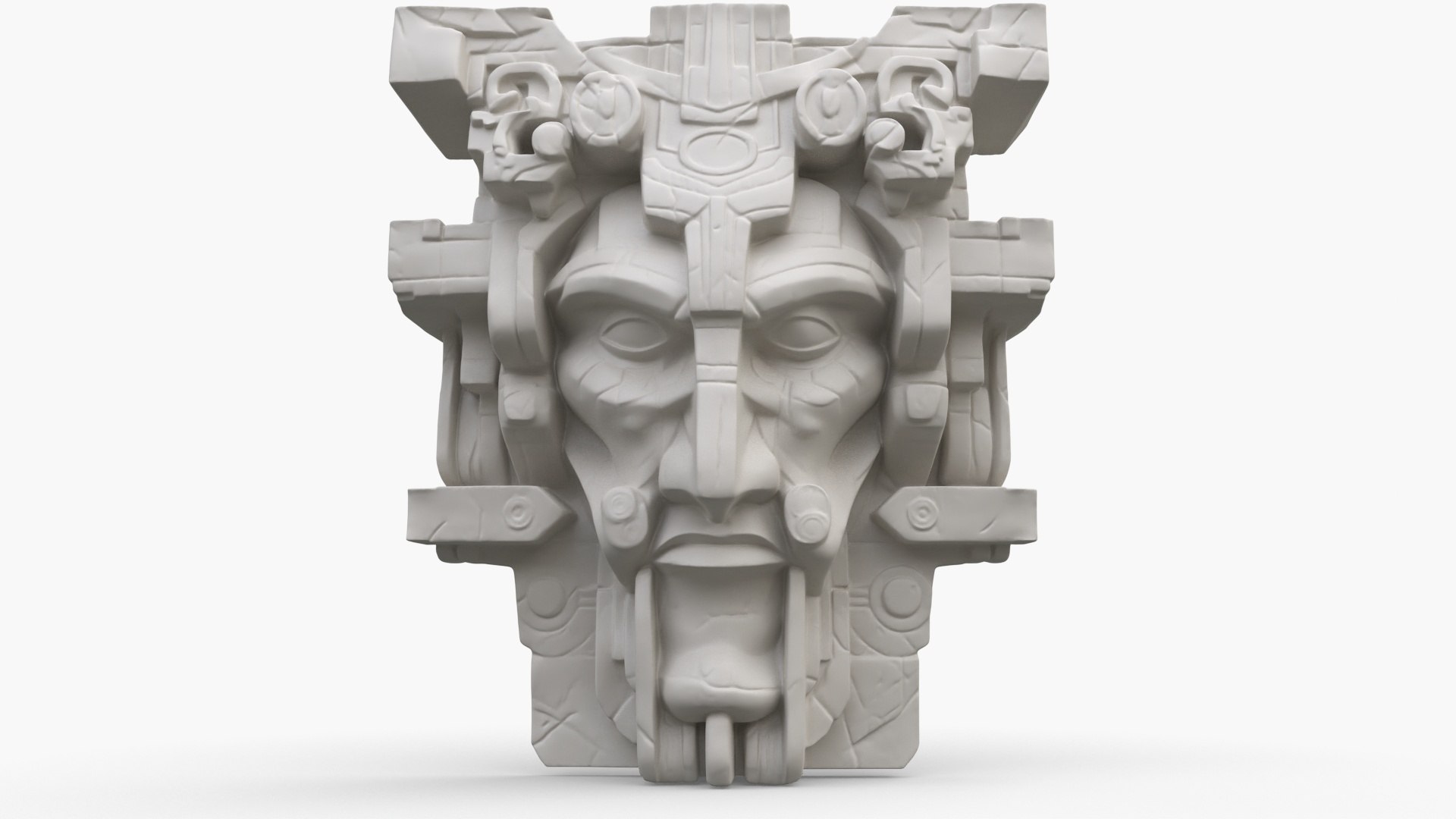 3D Collection 2 Aztec Stone Heads - TurboSquid 2201810