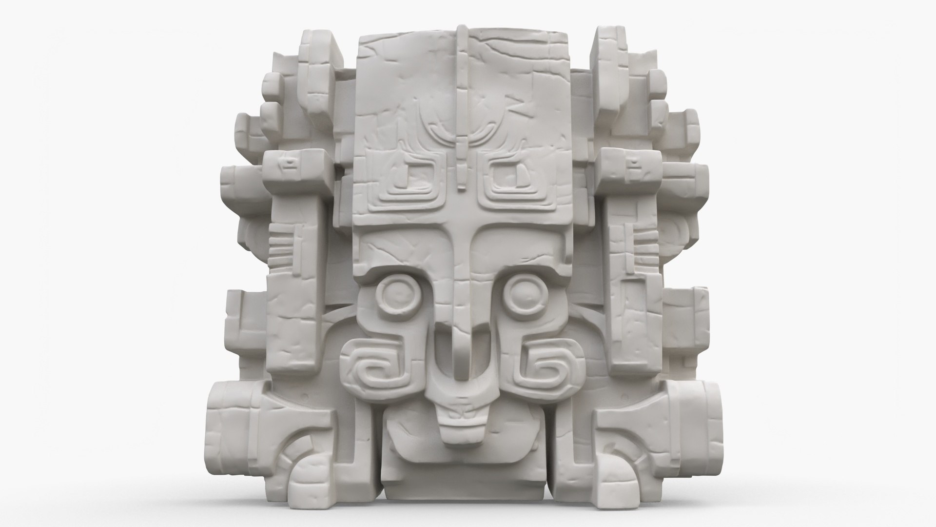3D Collection 2 Aztec Stone Heads - TurboSquid 2201810