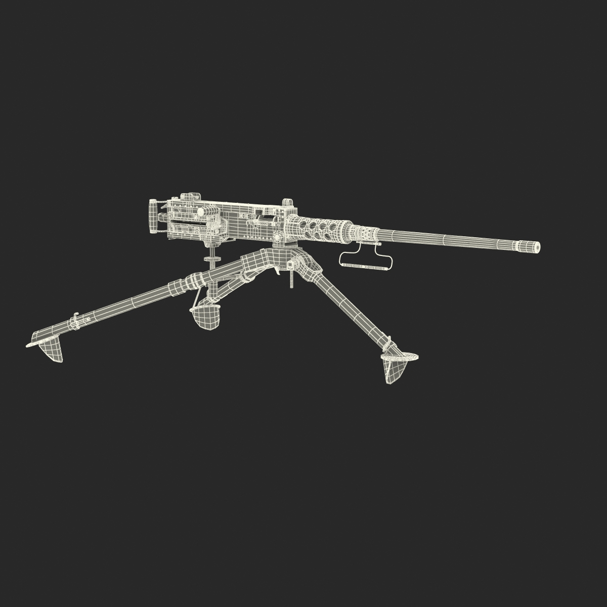 3d model machine gun browning m2