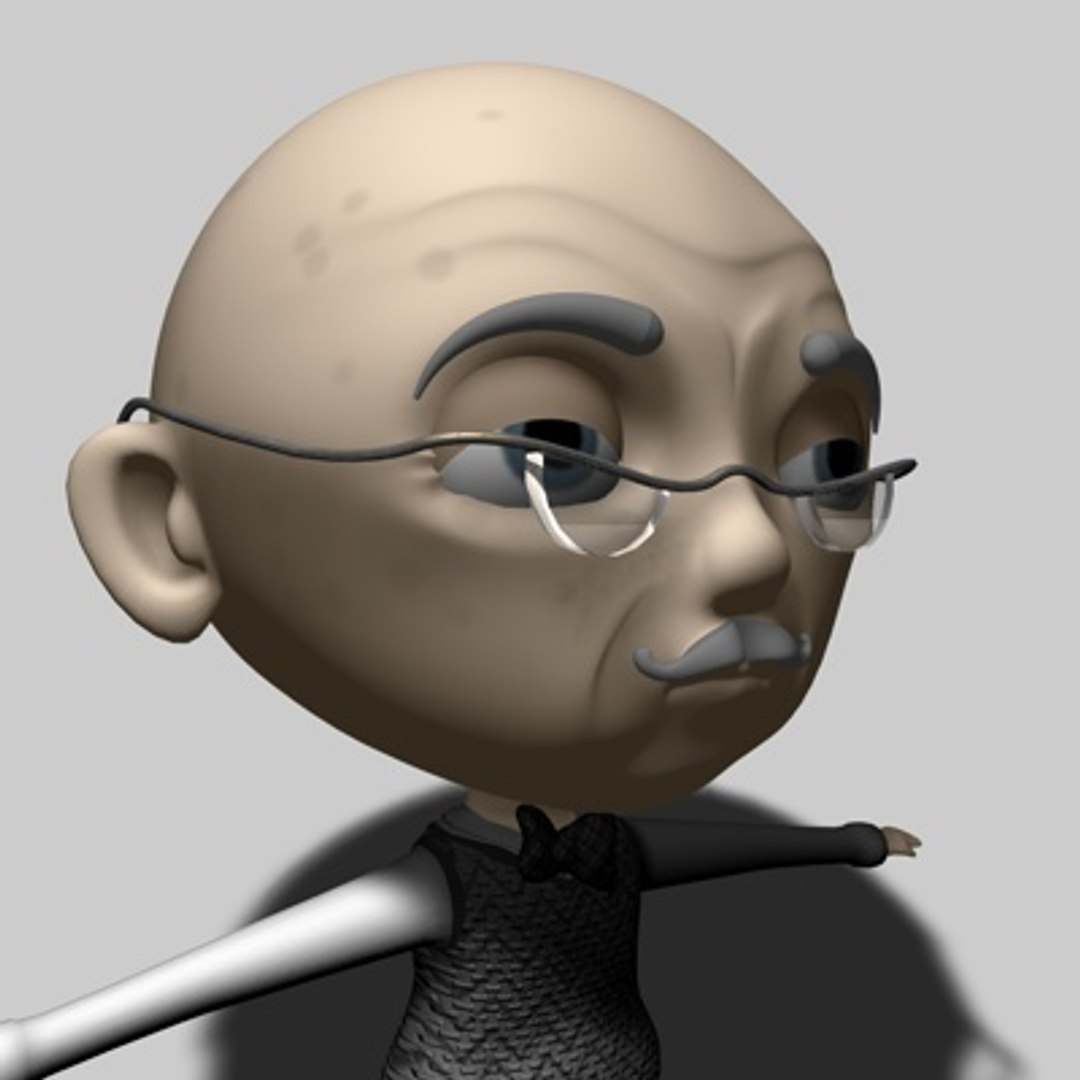 Old Male Character 3d Model