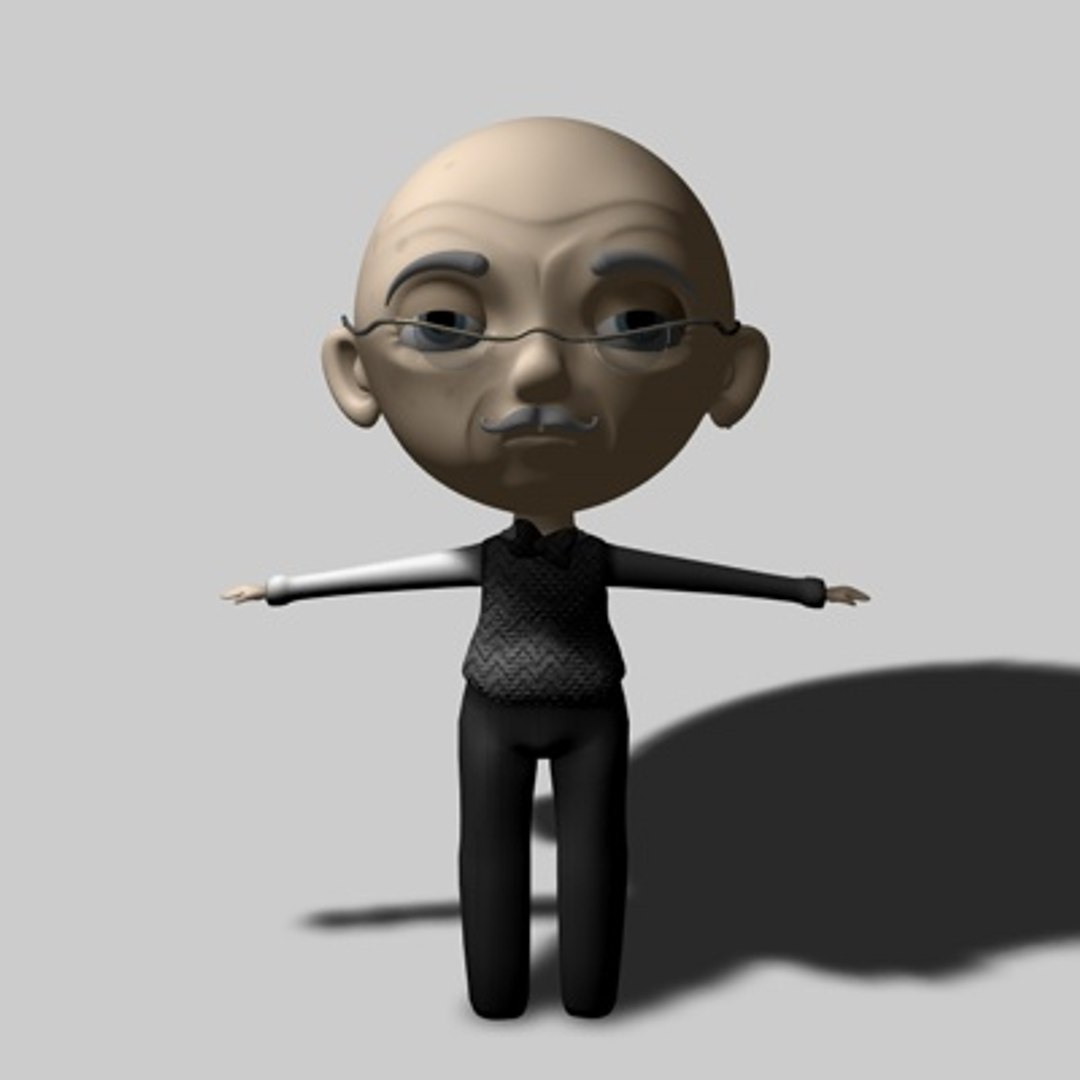 Old Male Character 3d Model