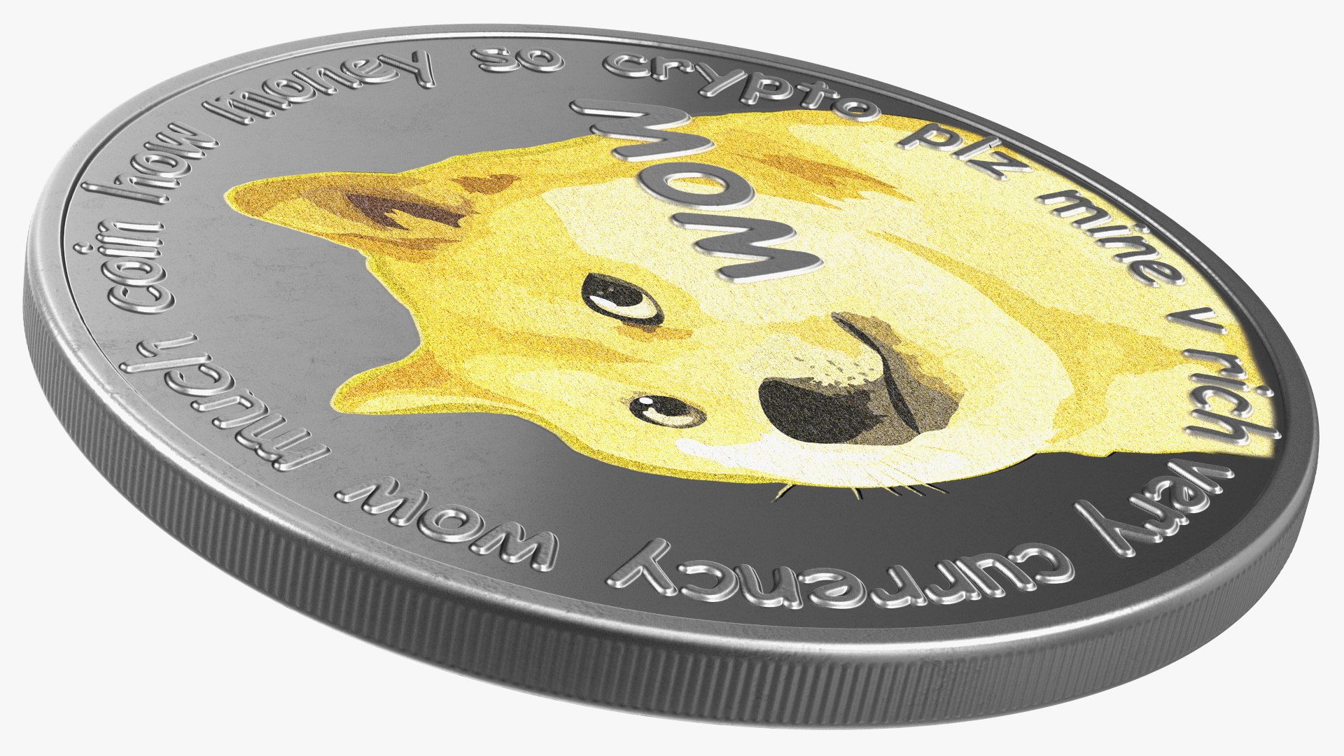 Physical Cryptocurrency Dogecoin Silver 3D Model - TurboSquid 1832598