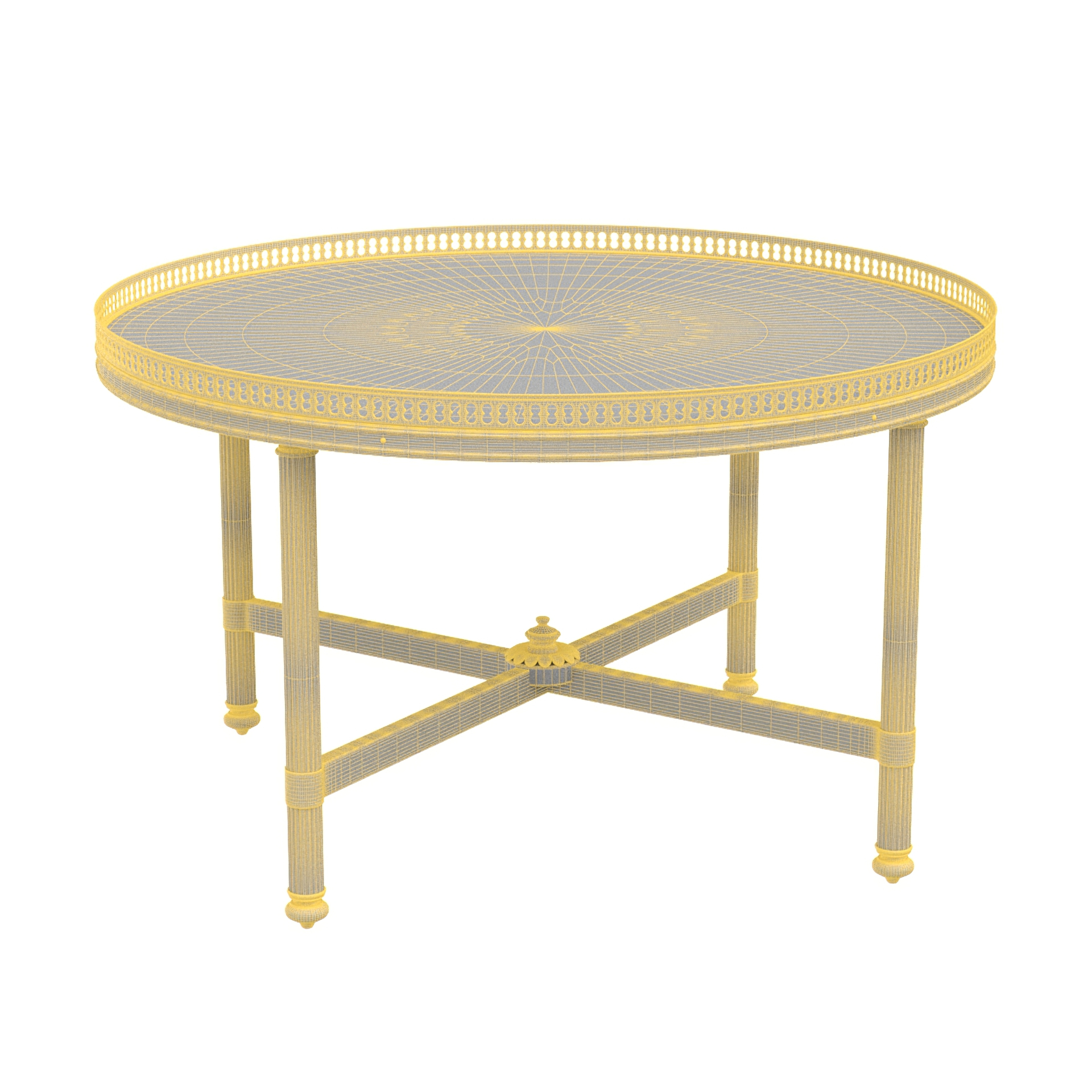 3D Maison Jansen Small Round Brass Coffee Table - TurboSquid 2011229