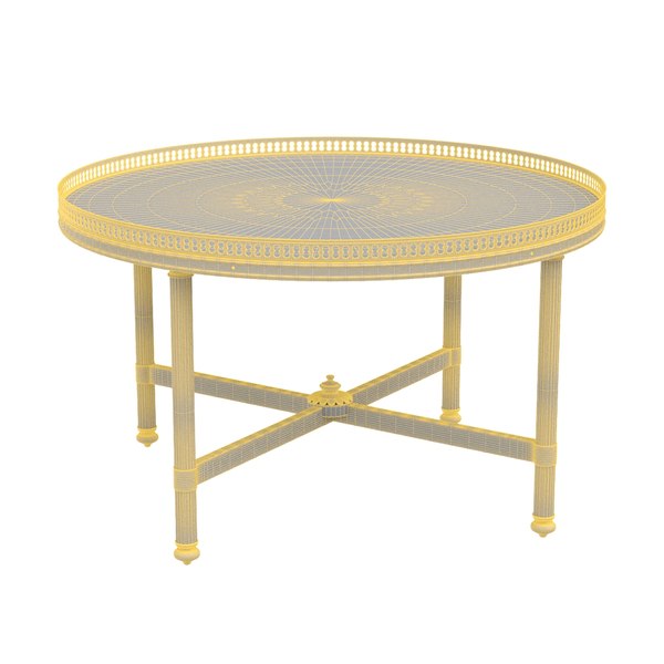 3D Maison Jansen Small Round Brass Coffee Table - TurboSquid 2011229