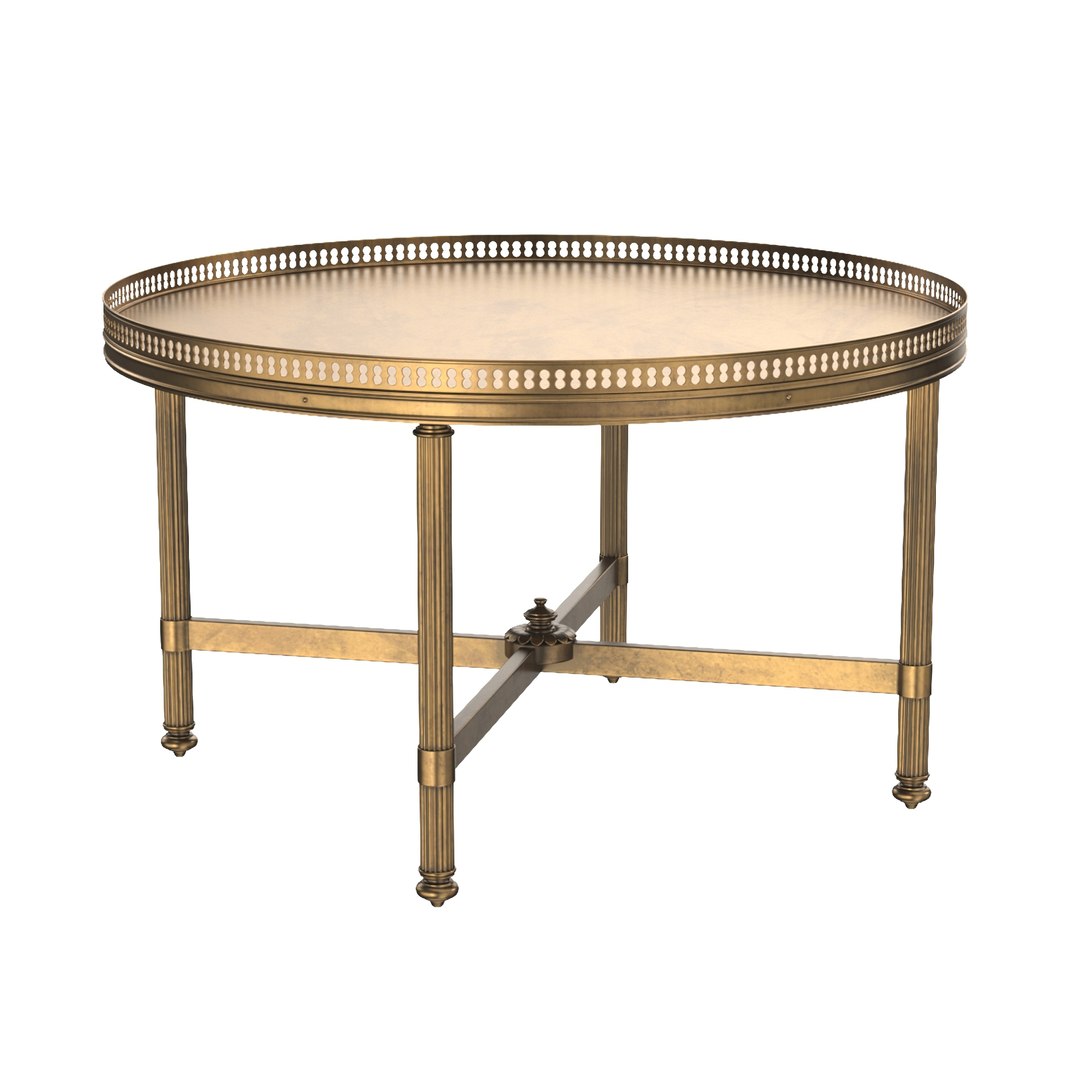 3D Maison Jansen Small Round Brass Coffee Table - TurboSquid 2011229