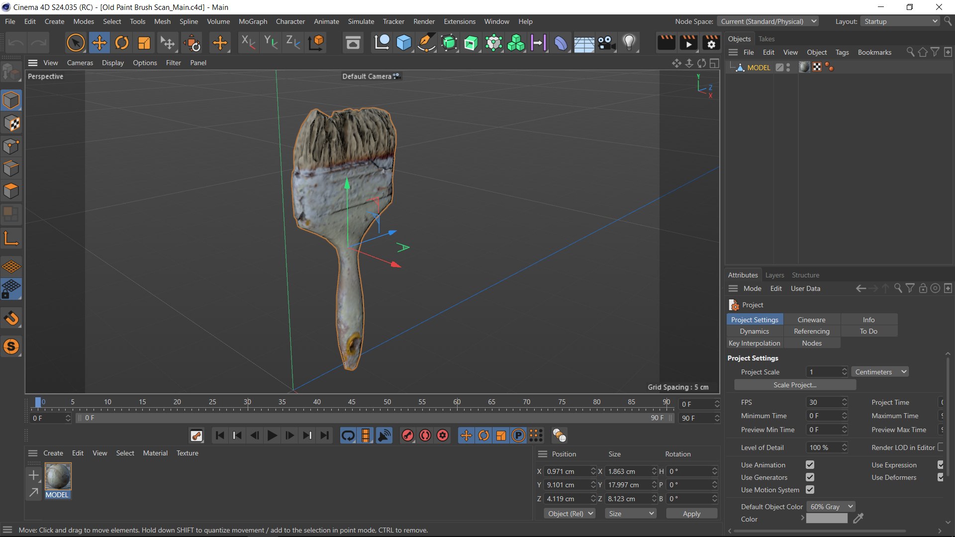 Old Paint Brush Scan 3D - TurboSquid 2125877