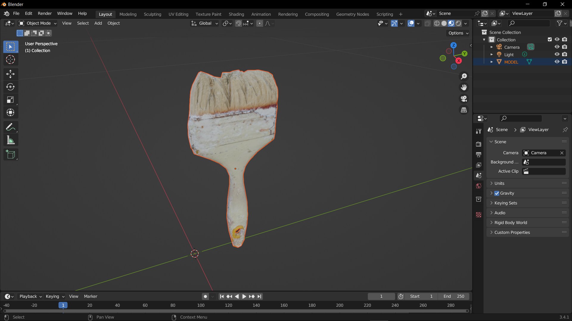 Old Paint Brush Scan 3D - TurboSquid 2125877