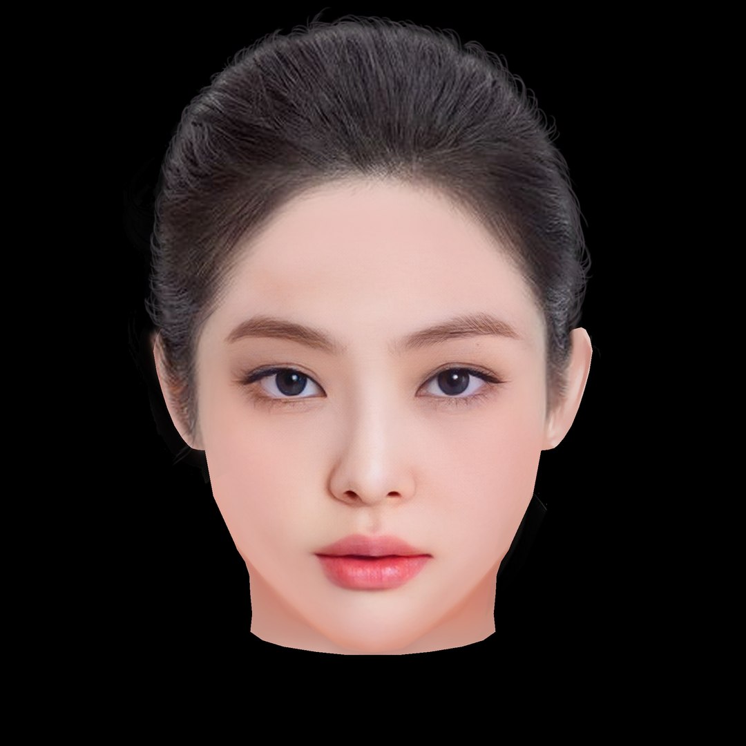 Jennie BlackPink Head - Low Poly Head For Game - No Hair 3D Model ...