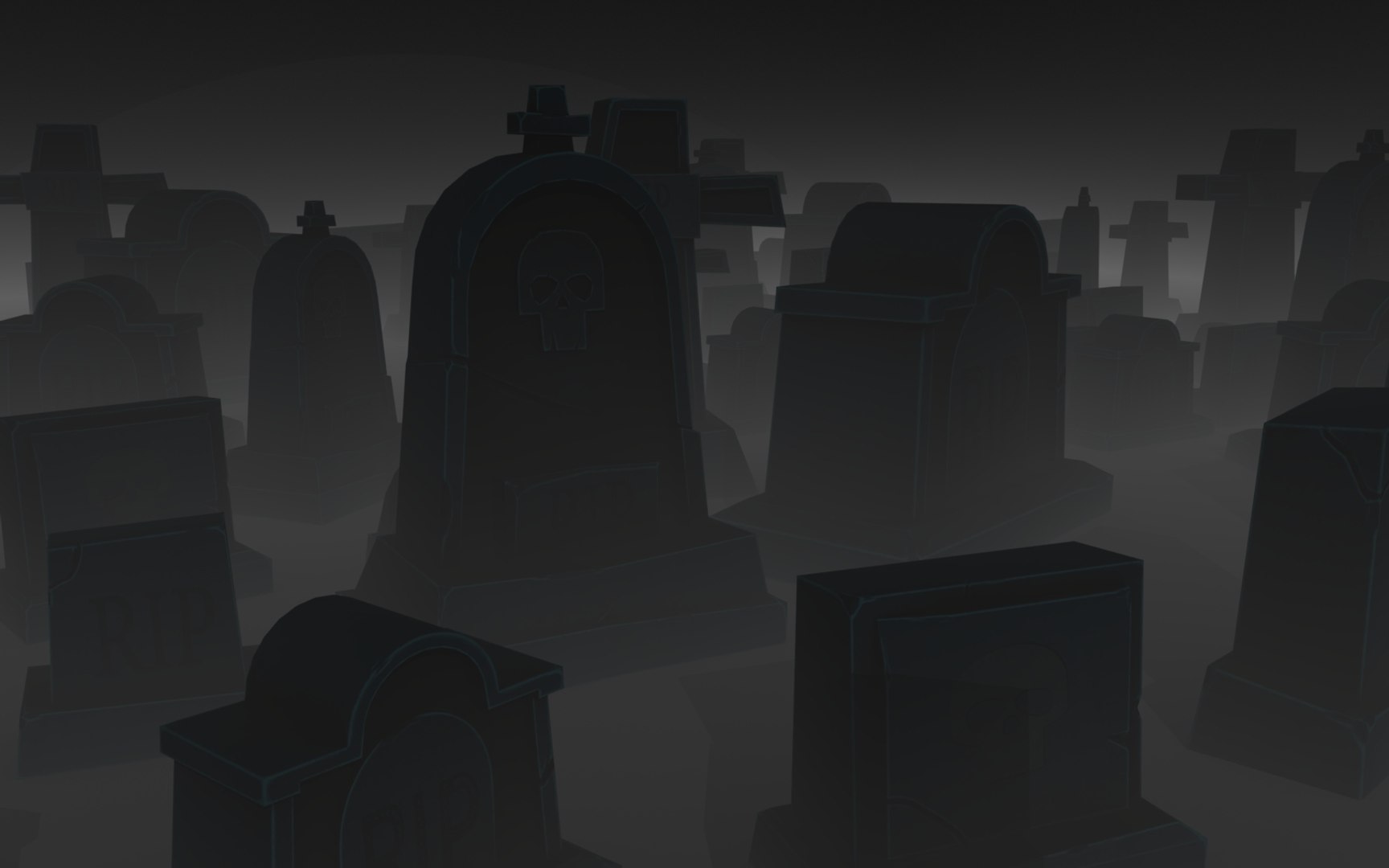 3D Model Cartoon Stylized Grave Pack - TurboSquid 1775871