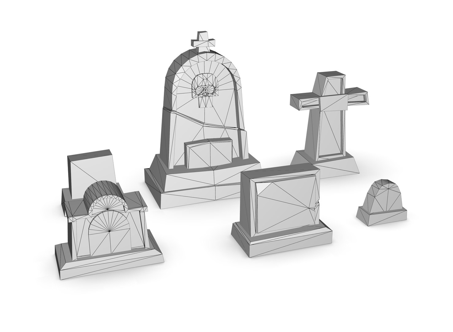 3D Model Cartoon Stylized Grave Pack - TurboSquid 1775871