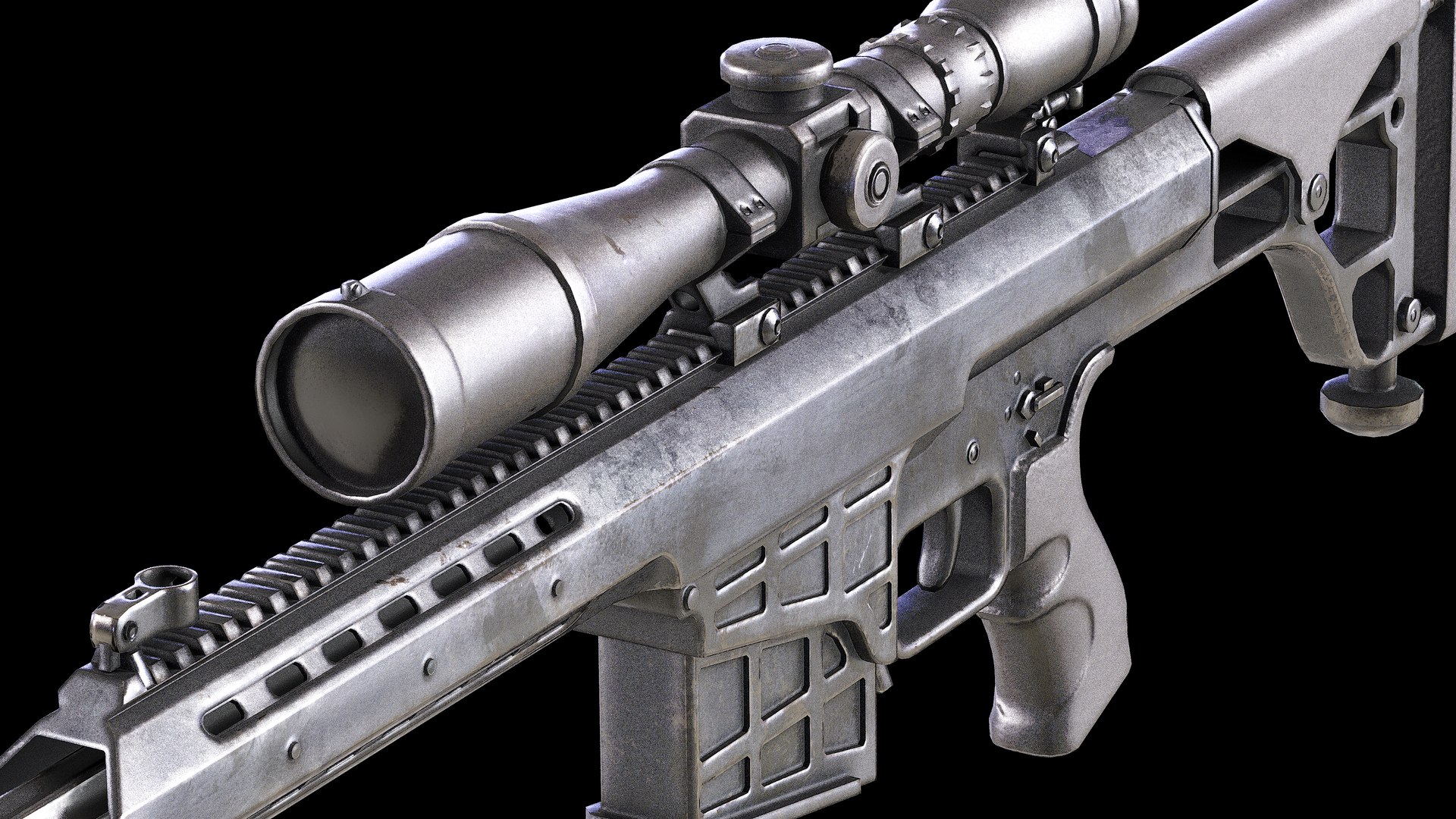 3D Barret M98B Sniper Rifle PBR Low-poly Model - TurboSquid 1805909