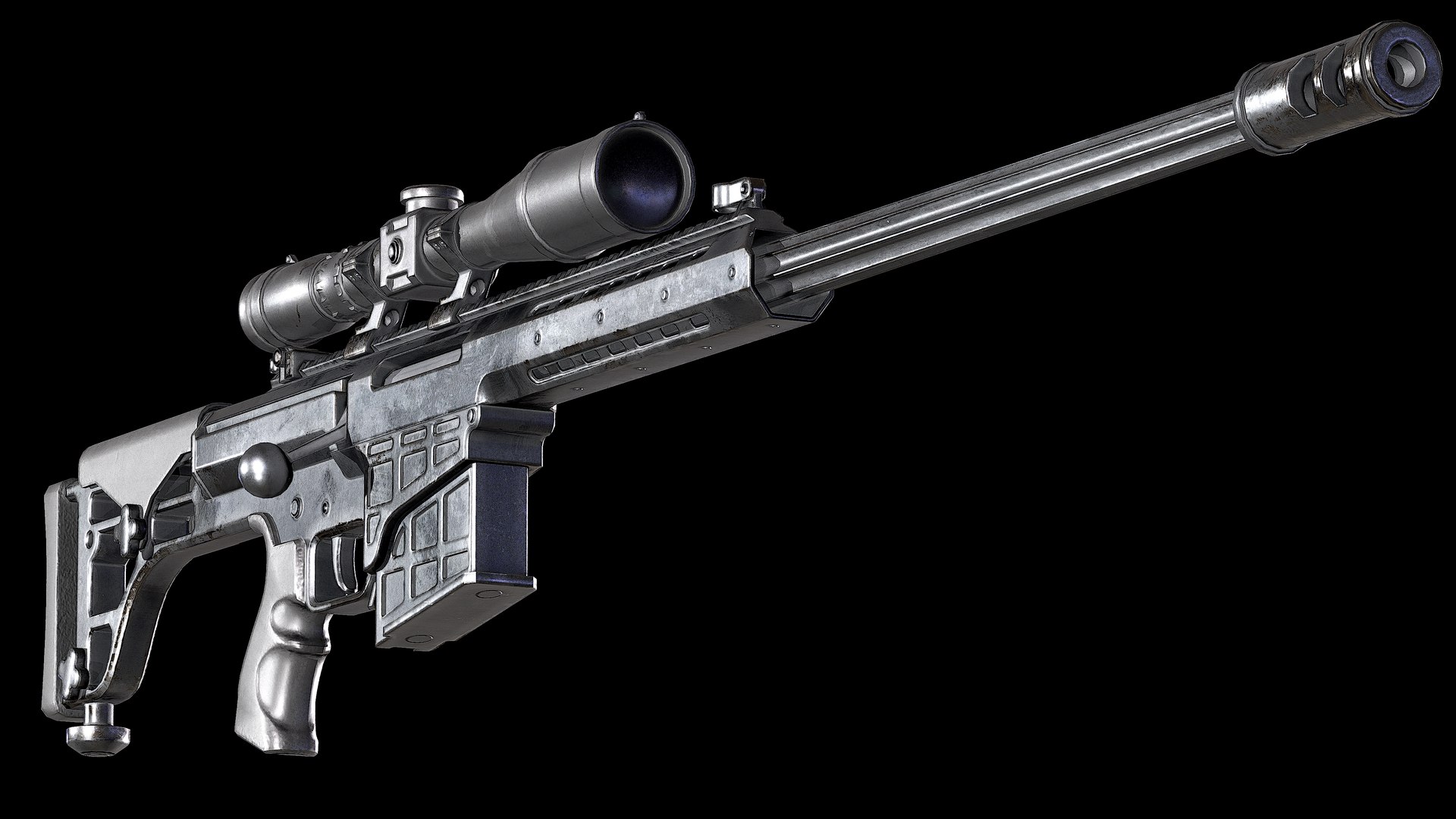 3D Barret M98B Sniper Rifle PBR Low-poly Model - TurboSquid 1805909