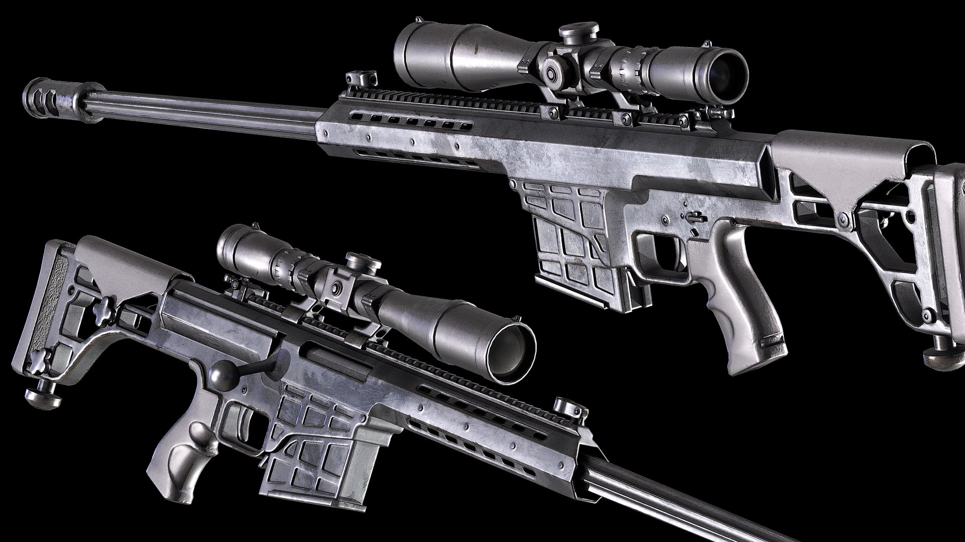 3D Barret M98B Sniper Rifle PBR Low-poly Model - TurboSquid 1805909