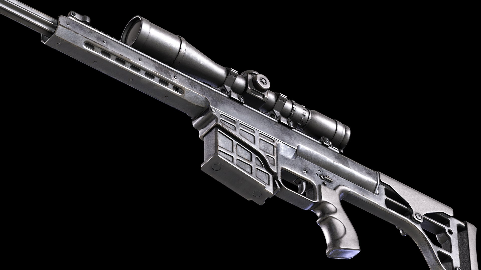 3D Barret M98B Sniper Rifle PBR Low-poly Model - TurboSquid 1805909