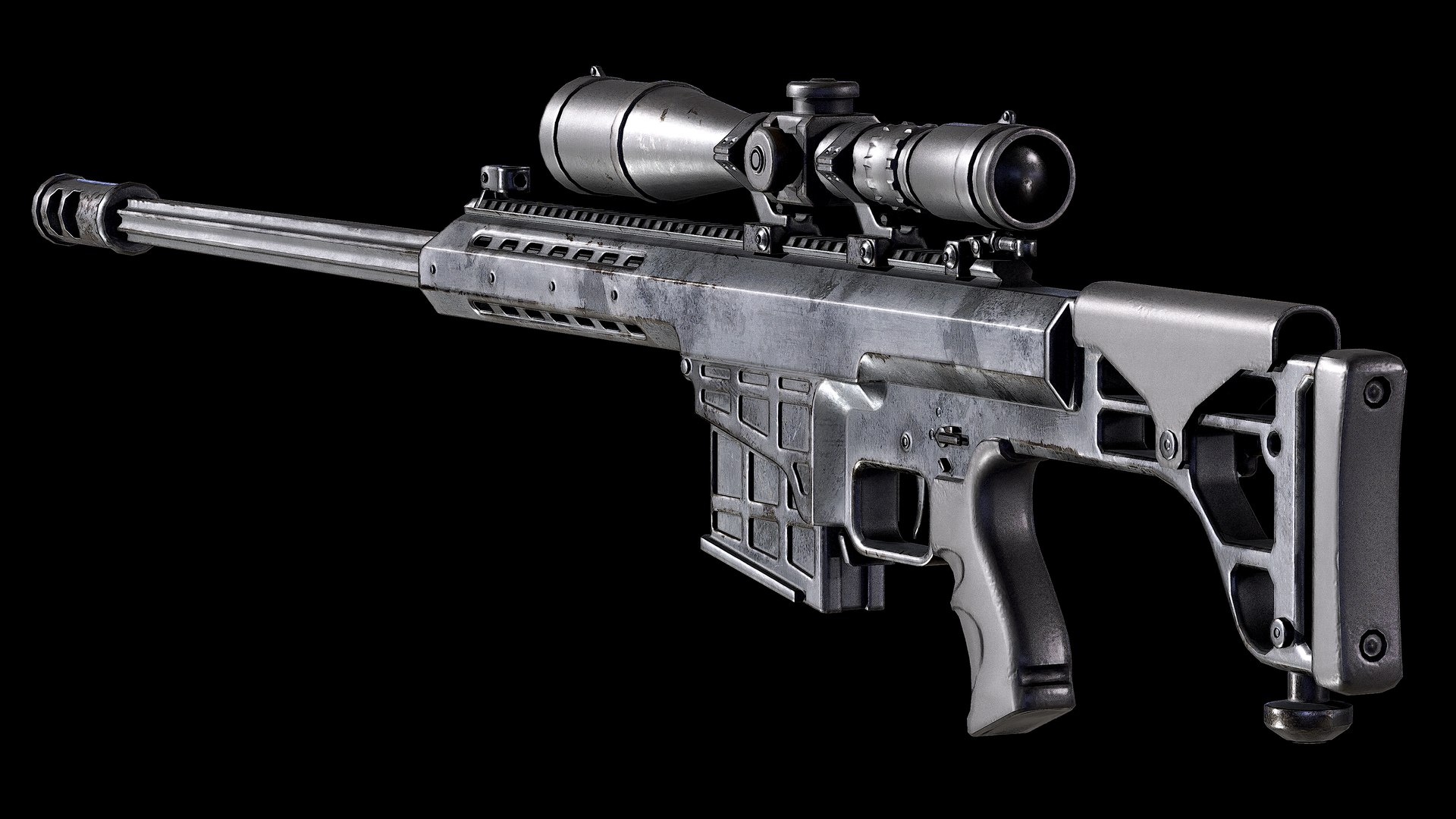 3D Barret M98B Sniper Rifle PBR Low-poly Model - TurboSquid 1805909